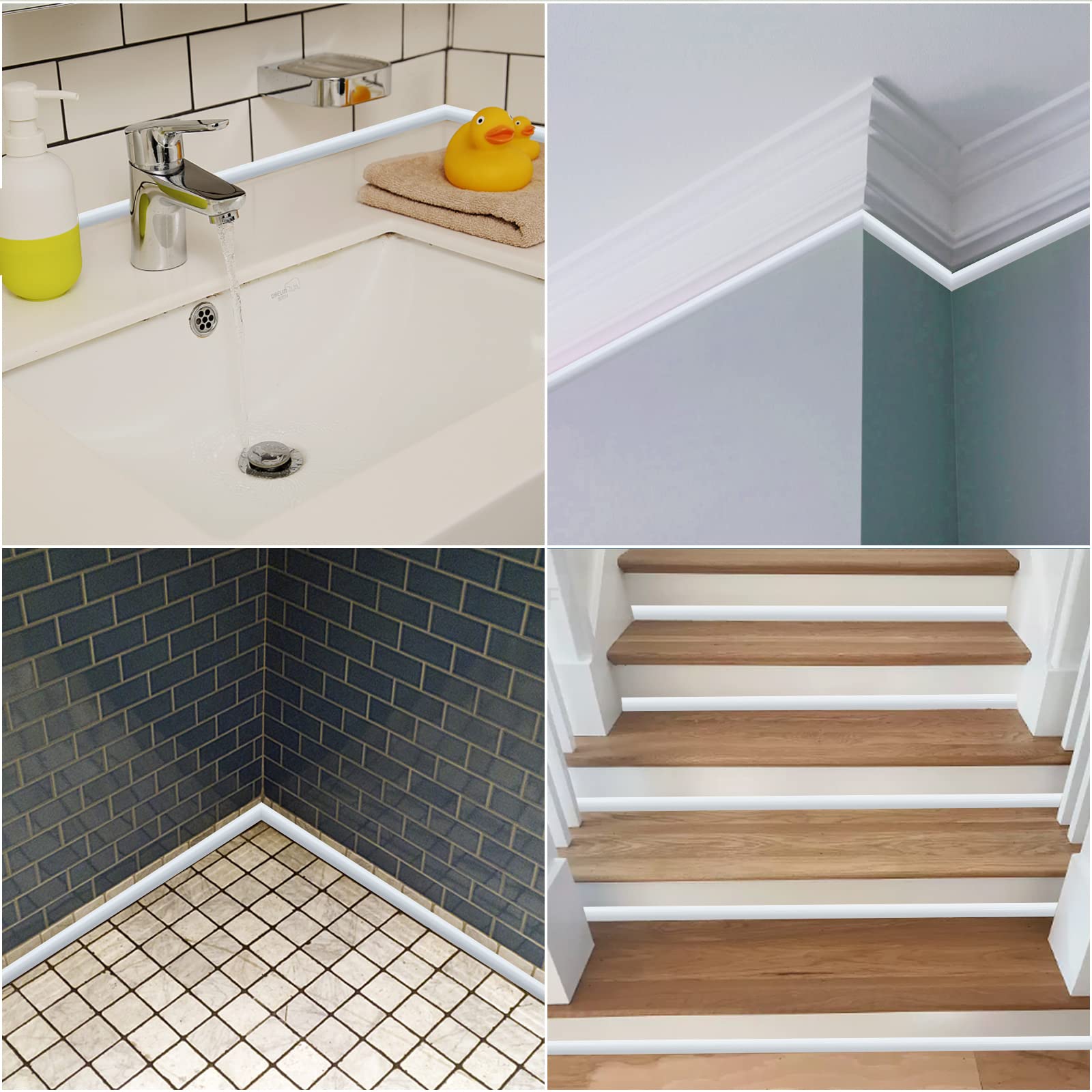 Snapklik.com : Flexible Quarter Round Molding Self Adhesive - 10 Feet ...