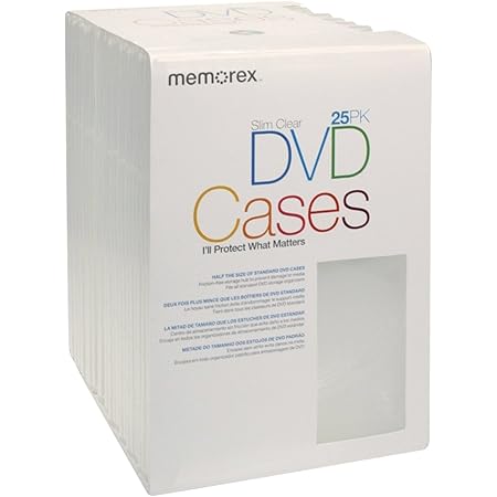 Amazon.com: Memorex Slim DVD Video Storage Cases - 25 Pack - Clear ...