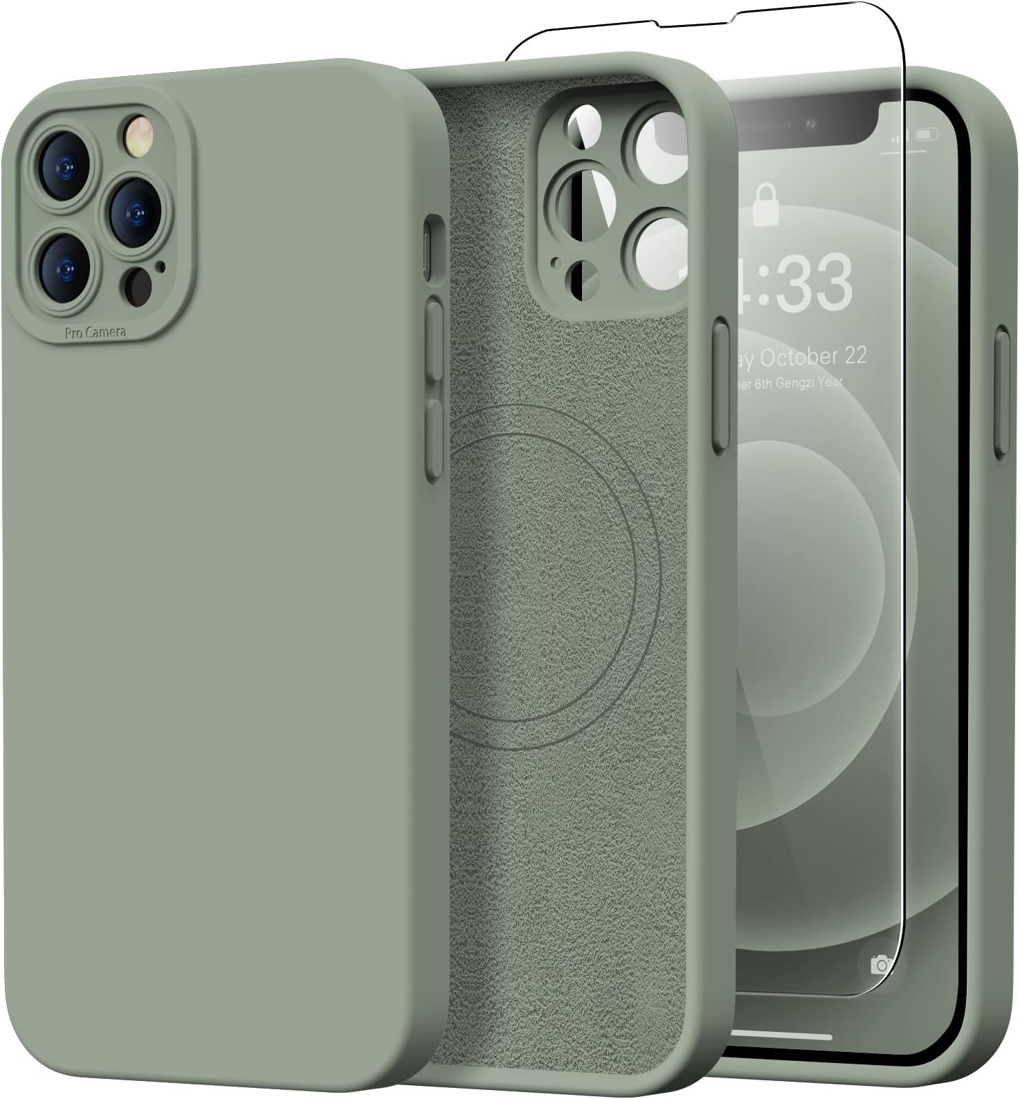 Amazon.com: Caseative for iPhone 12 Pro Max Case,Solid Color Full ...