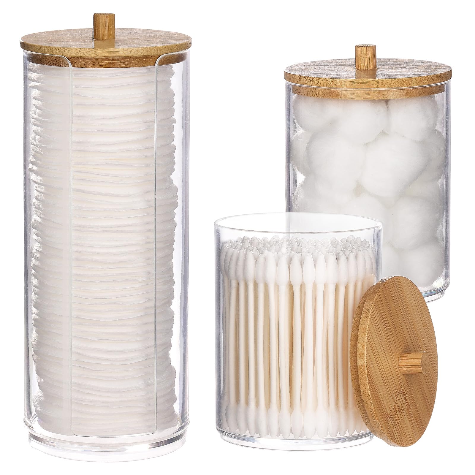 Amazon.com: Tecbeauty 3 PACK Qtip Holders Bathroom Canisters Storage ...