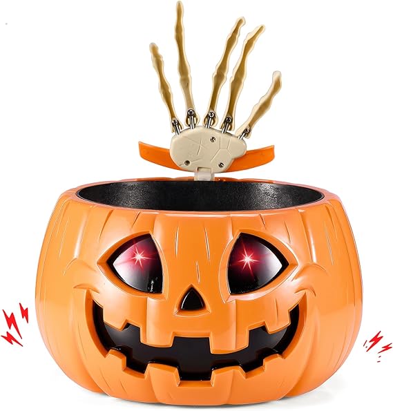 Amazon.com | Anlass Halloween Candy Bowl Animated Pumpkin Candy Holder ...