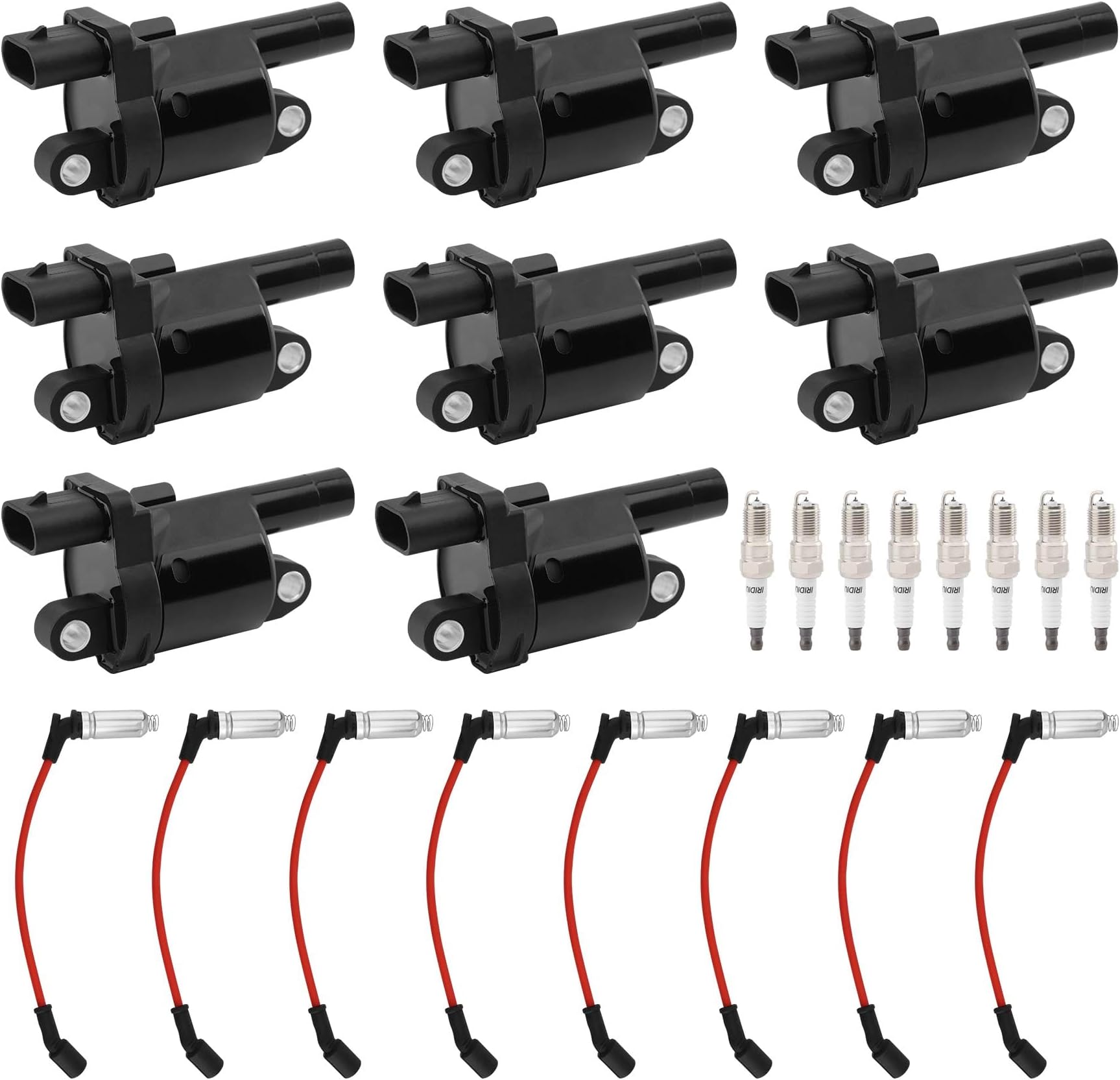 Amazon.com: HQPASFY Ignition Coil UF414 & Iridium Spark Plug & Wires ...