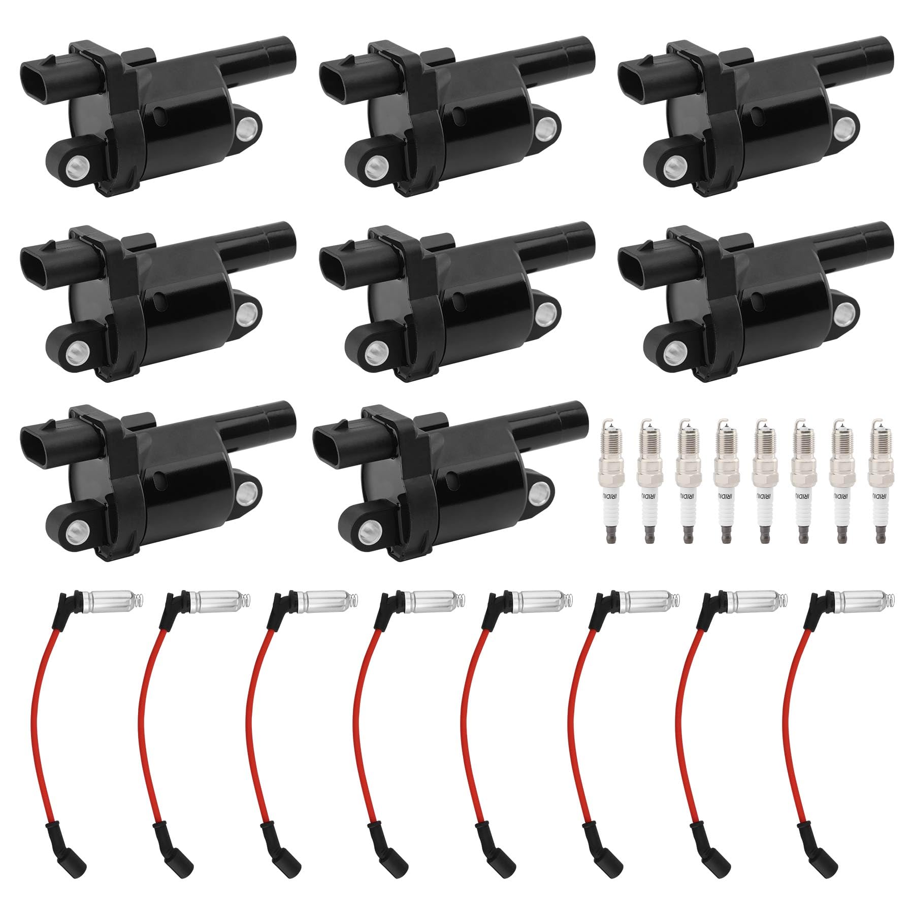 Amazon.com: HQPASFY Ignition Coil UF414 & Iridium Spark Plug & Wires ...