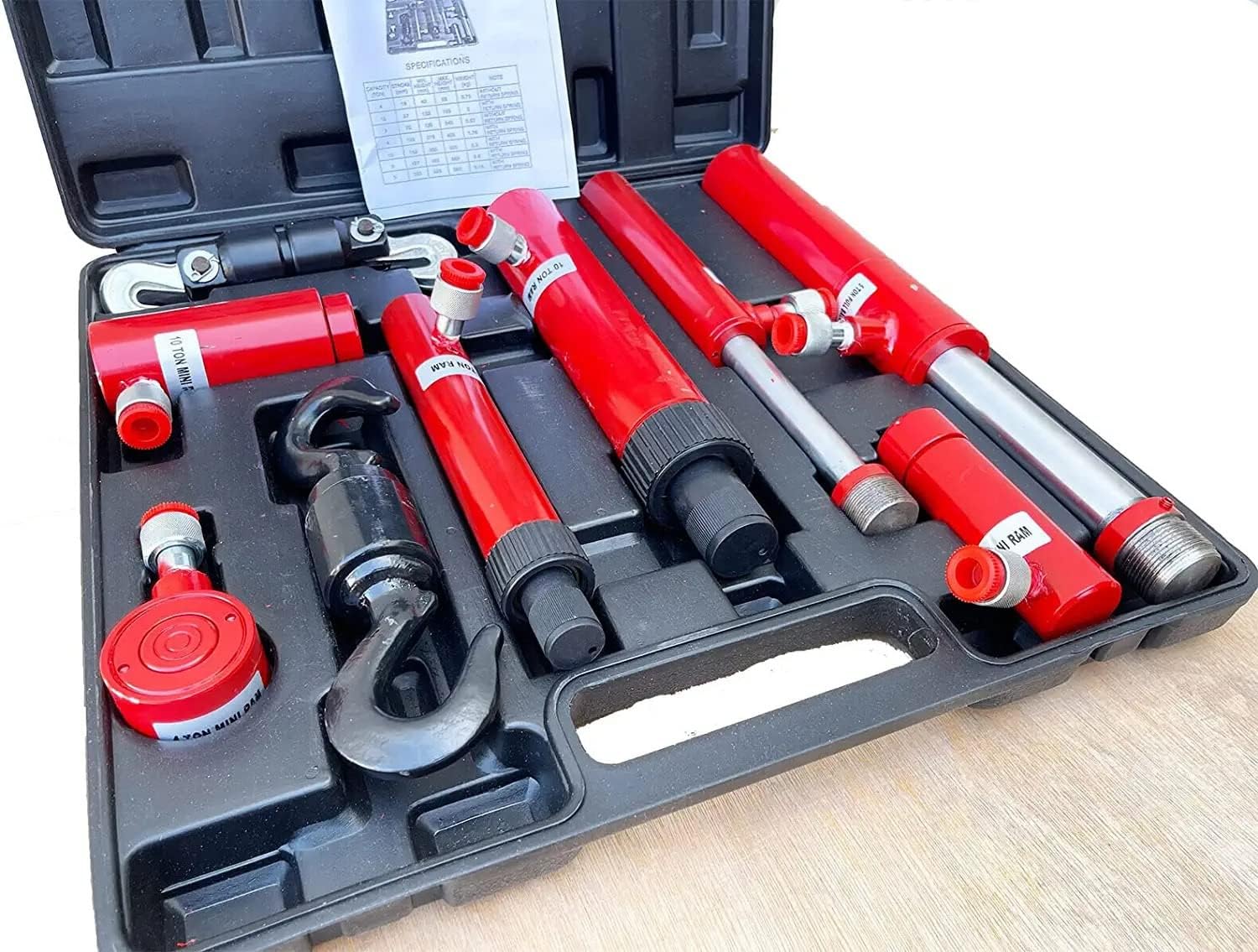 Amazon.com: 7pc Hydraulic Auto Body Frame Repair Puller Pusher Ram Hook ...