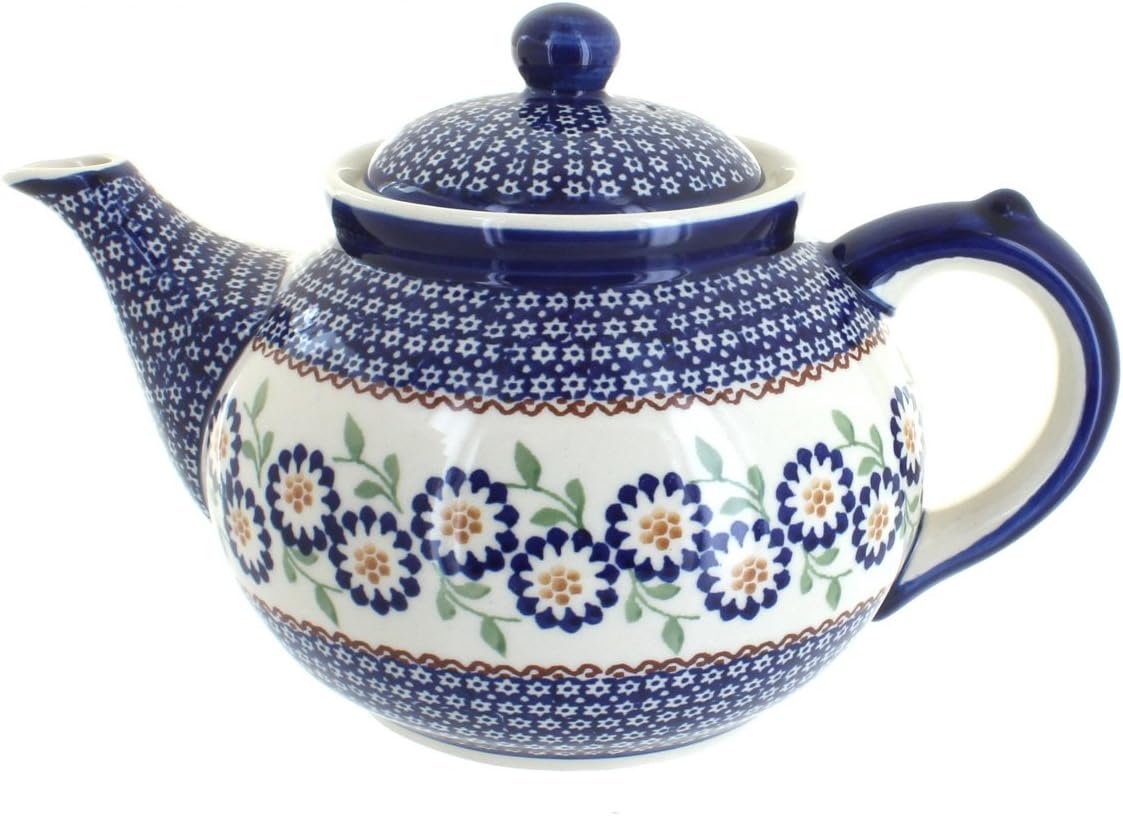 Amazon.com | Blue Rose Polish Pottery Peach Blossom Teapot: Teapots