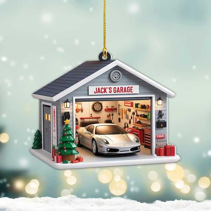 Amazon.com: Personalized Garage Christmas Ornament, Custom Car Repair ...