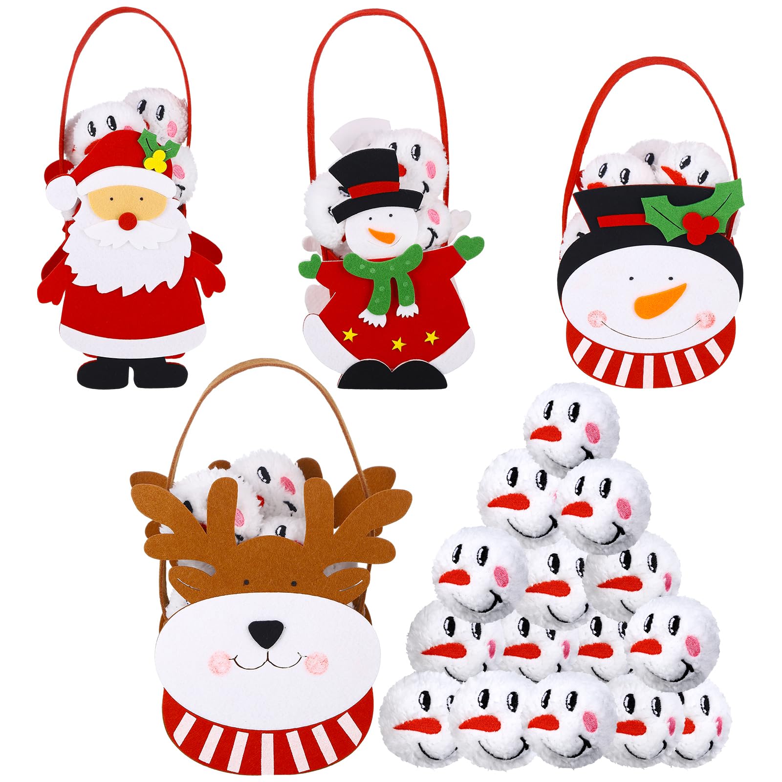 Amazon.com: Leyndo 24 Pcs Christmas Snowball Fun Set Include 20 Pcs ...