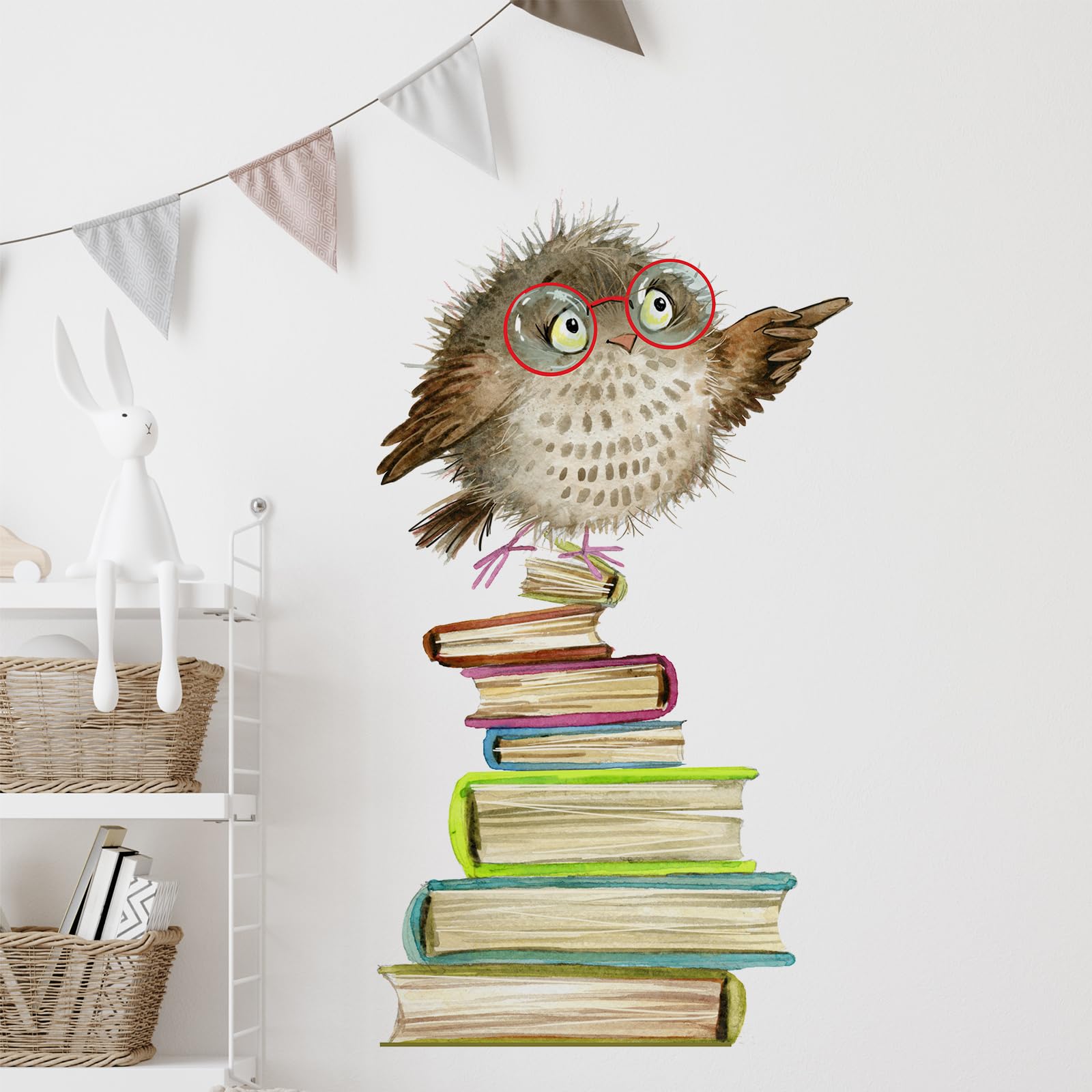 Amazon.com: Owls & Books Wall Decals,Cute Animal Wall Stickers ...
