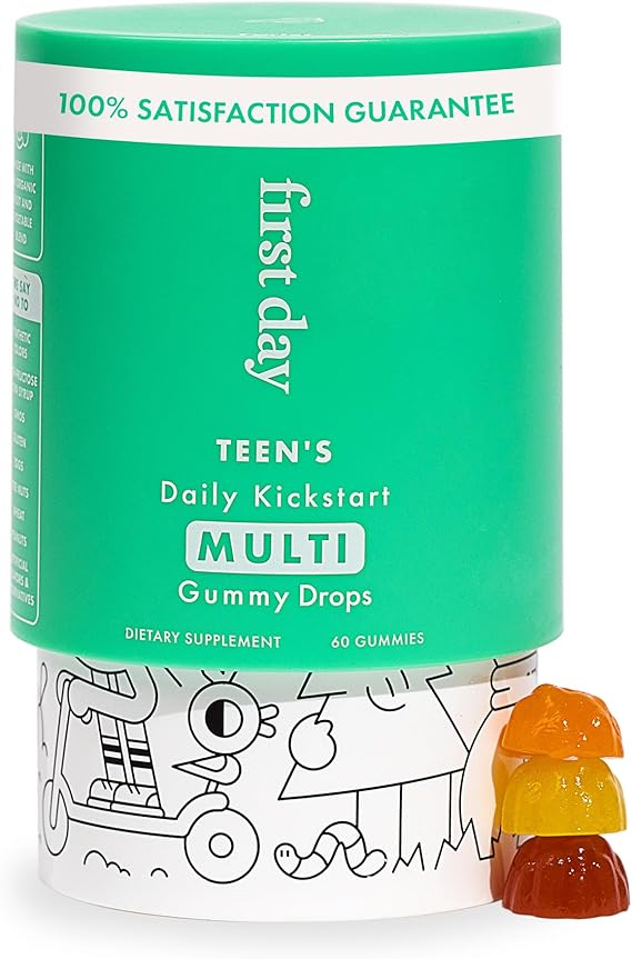 Amazon.com: FIRST DAY Teens Daily Kickstart Multivitamin Gummies for ...