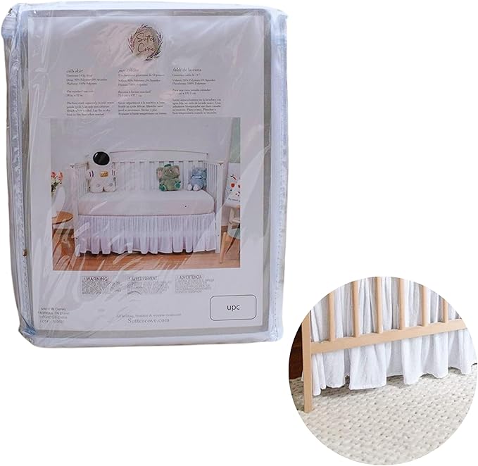 Amazon.com: White Crib Skirt. Soft Tulle Crib Skirt. Elegant Sheer ...