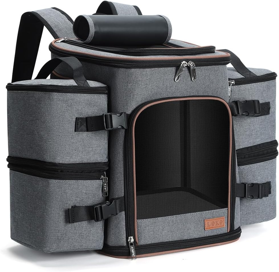 Lekesky Large Cat Backpack Expandable Pet Backpack Carrier for Medium ...