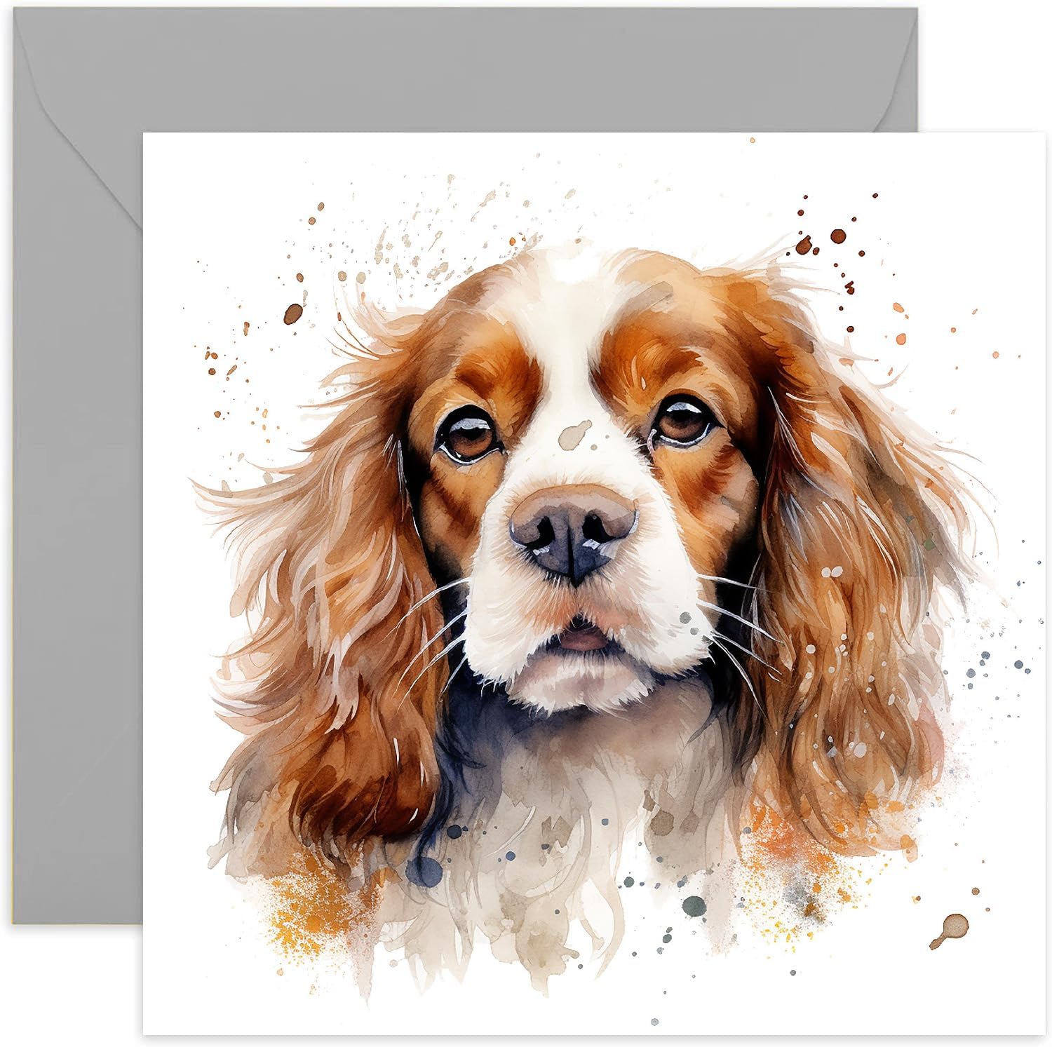 Old English Co. Watercolour Dog Card - Cavalier King Charles Spaniel ...