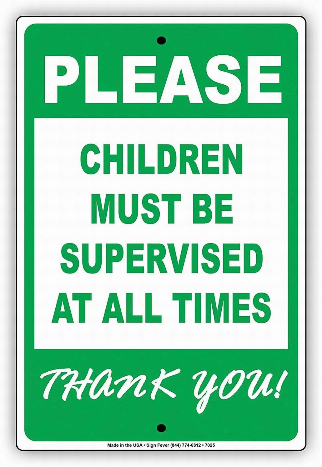 Amazon.com: Safety Sign 8X12 Danger Sign Please Children Must Be ...