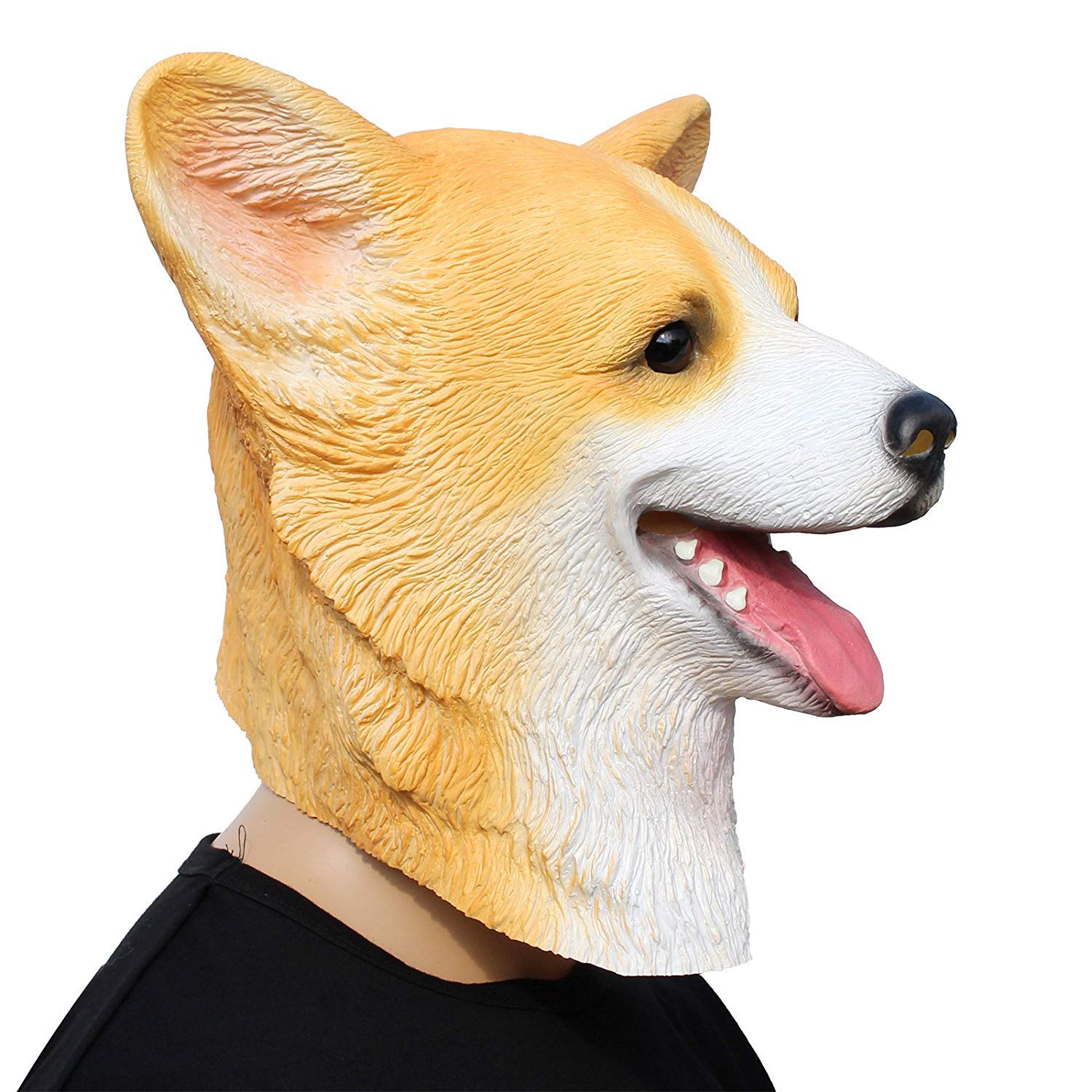 CreepyParty Welsh Corgi Mask Latex Realistic Animal Dog Full Head Masks ...