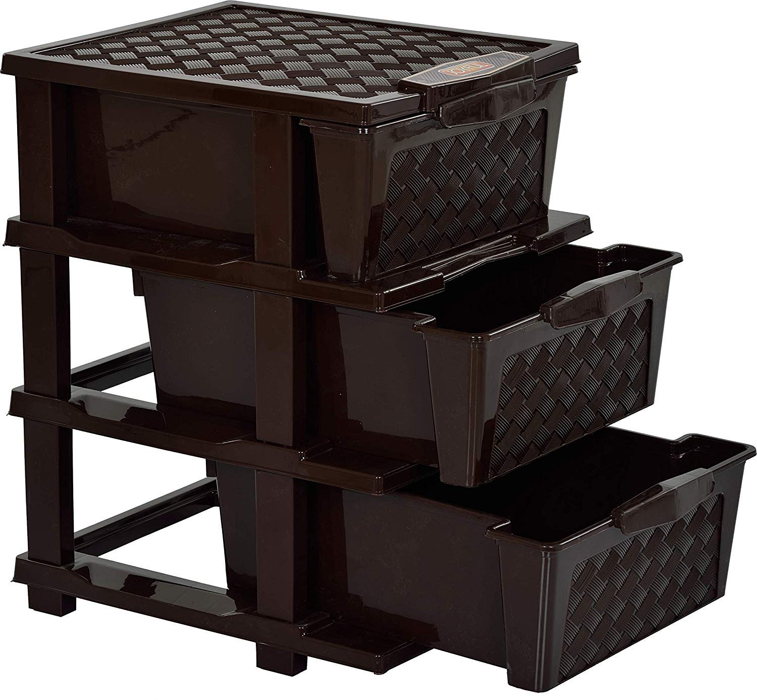 Joyful Plastic Cargo Rectangular Storage Chest (Brown , Small - 35 cm X ...