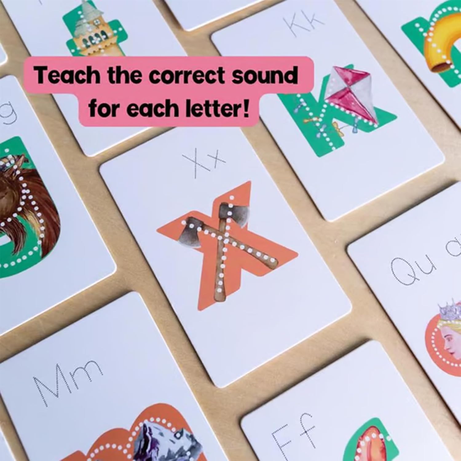 Flash Cards Preschool Alphabet Tool, 26 Pcs ABC Vocabulary Flashcards ...