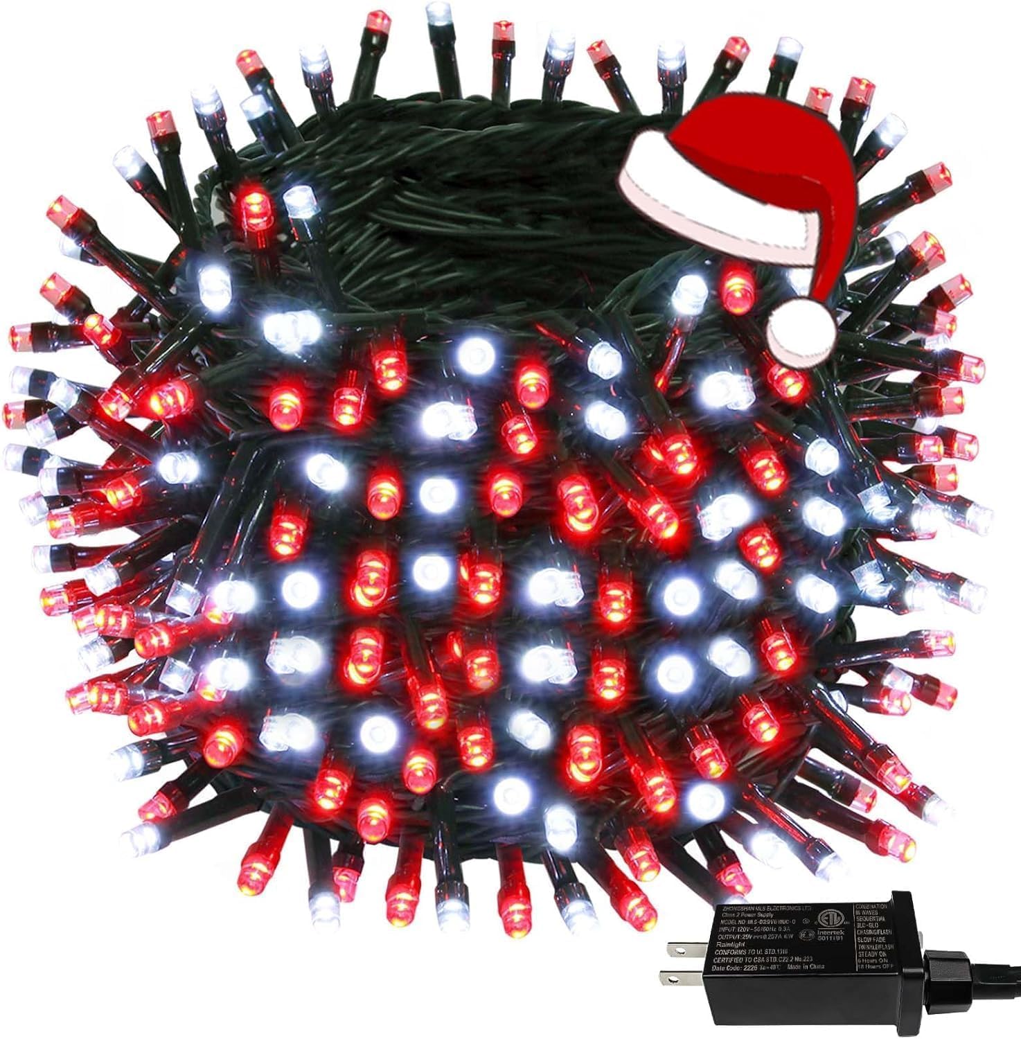 95FT 240 LED Red And White Christmas String Lights , Christmas Lights ...