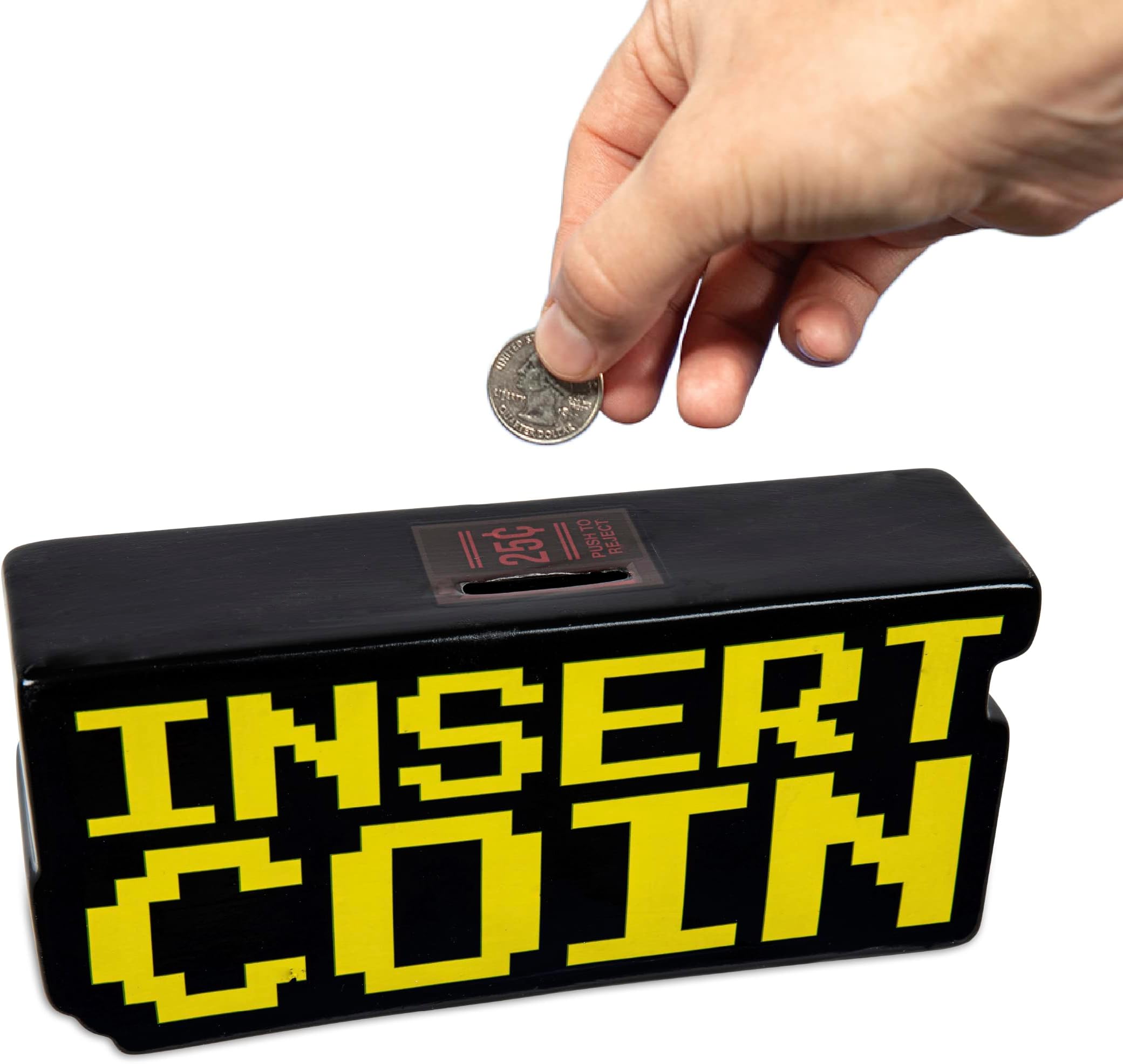 Amazon.com : Retro Arcade Insert Coin Piggy Bank | Coin Bank Money ...