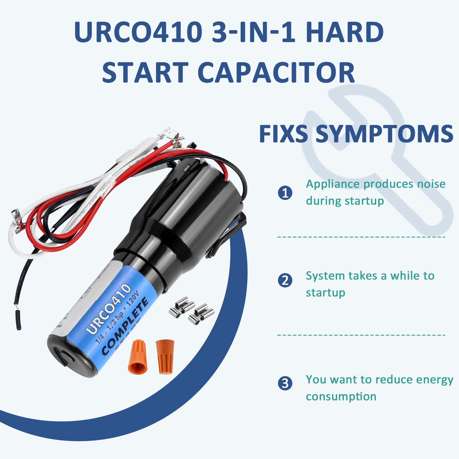 Snapklik.com : URCO410 3 In 1 Hard Start Capacitor Kit For ...
