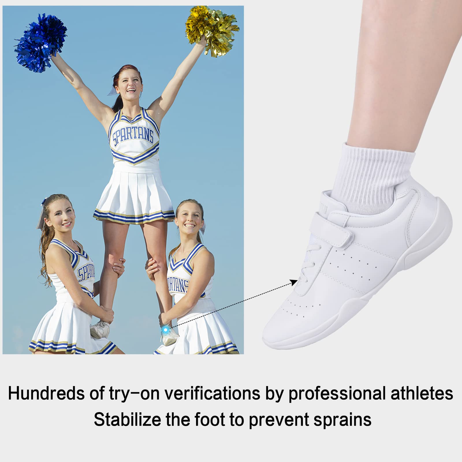 Snapklik.com : Cheer Shoes For Youth Girls White Cheerleading Athletic ...