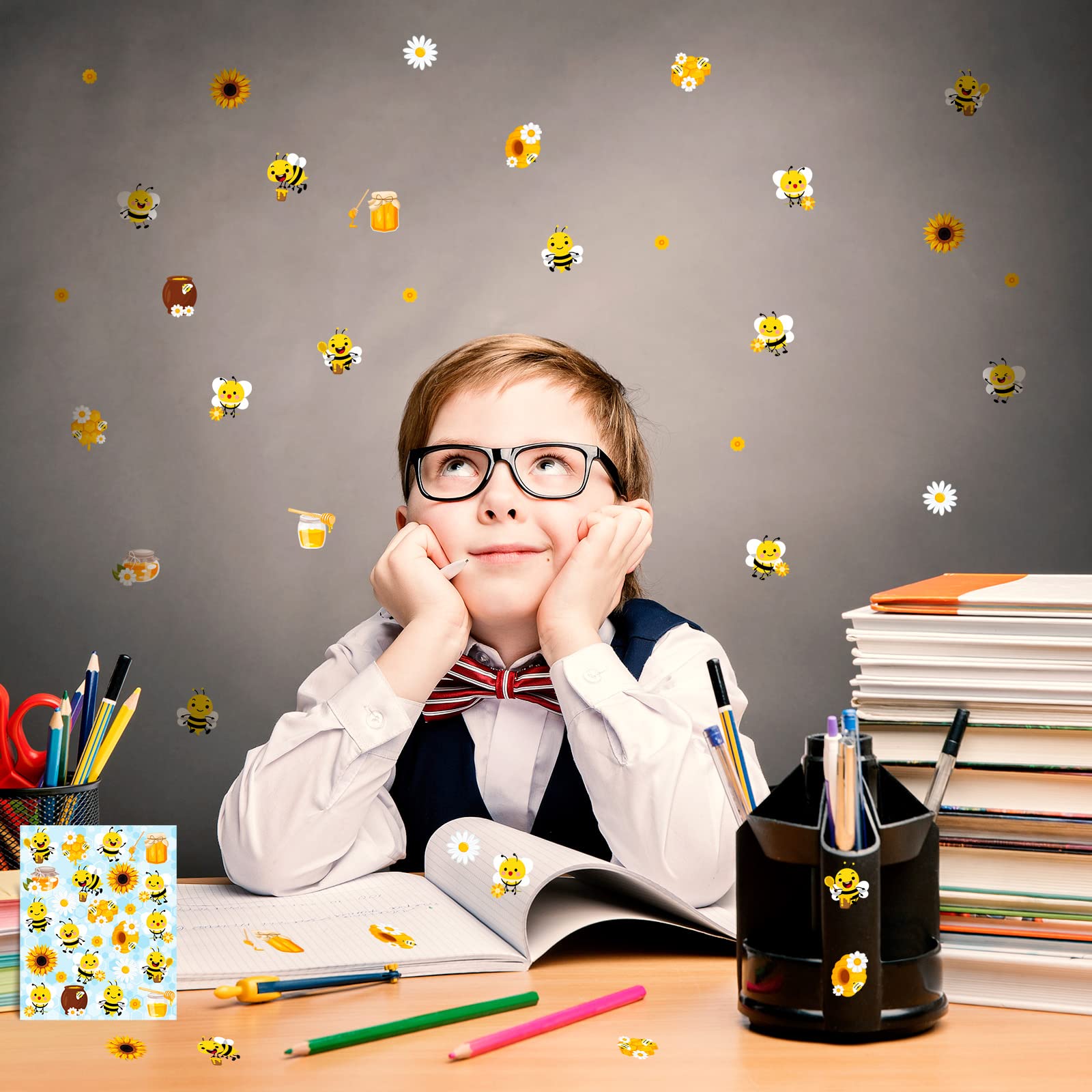 Snapklik.com : 500 Pieces Bee Theme Stickers For Kids Honey Stickers ...