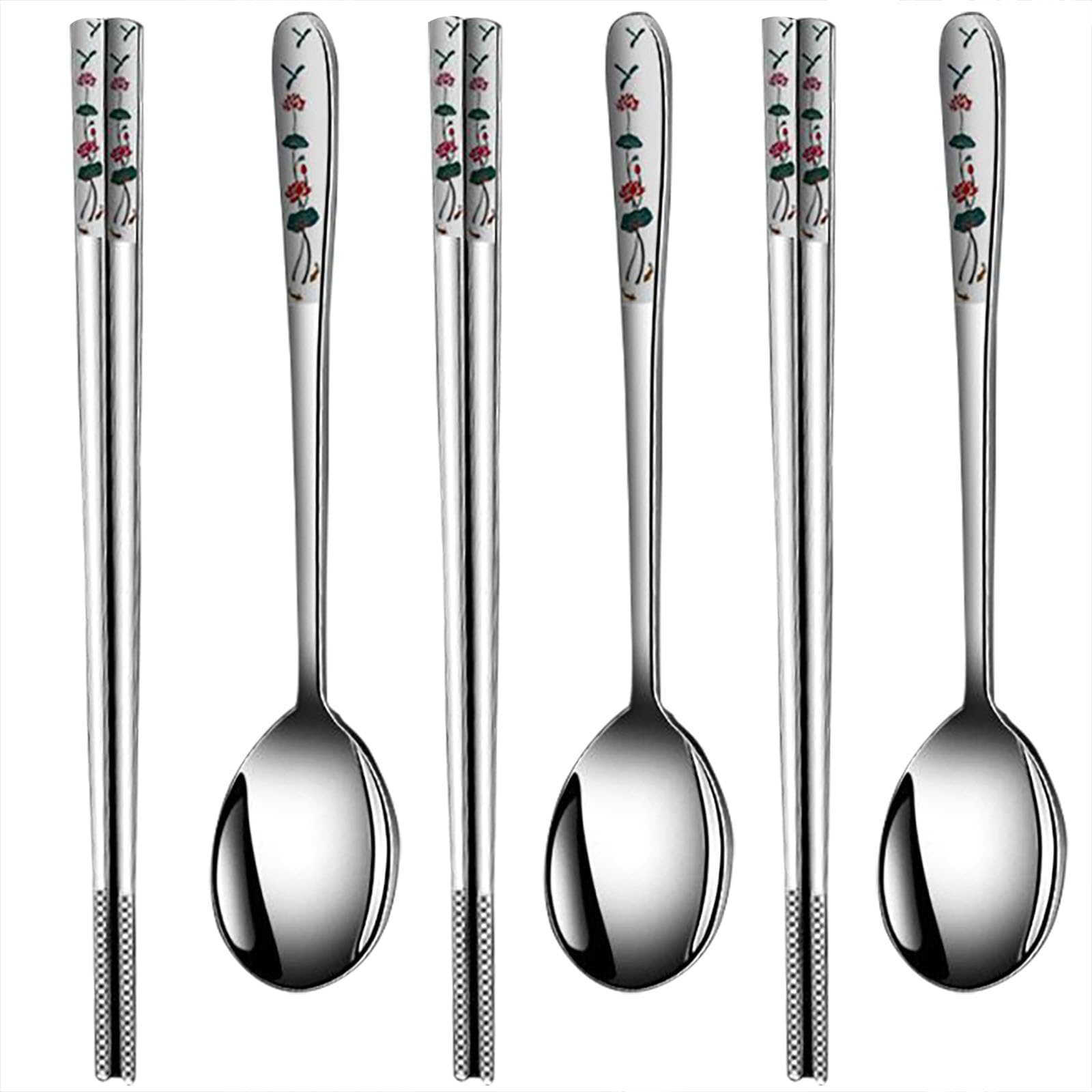 Amazon.com: YAPULLYA Reusable Chopstick and Spoon Set, Korean Long ...