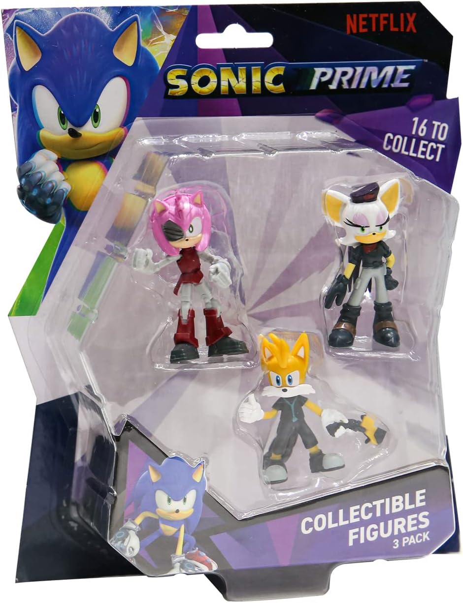 BANDAI Sonic Prime Collectable Figures 3 Pack Set - 3 Sonic The ...