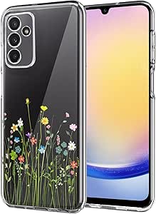 Amazon.com: Unov Case Compatible with Galaxy A25 5G Clear with Flower Floral Bouquet Girly ...