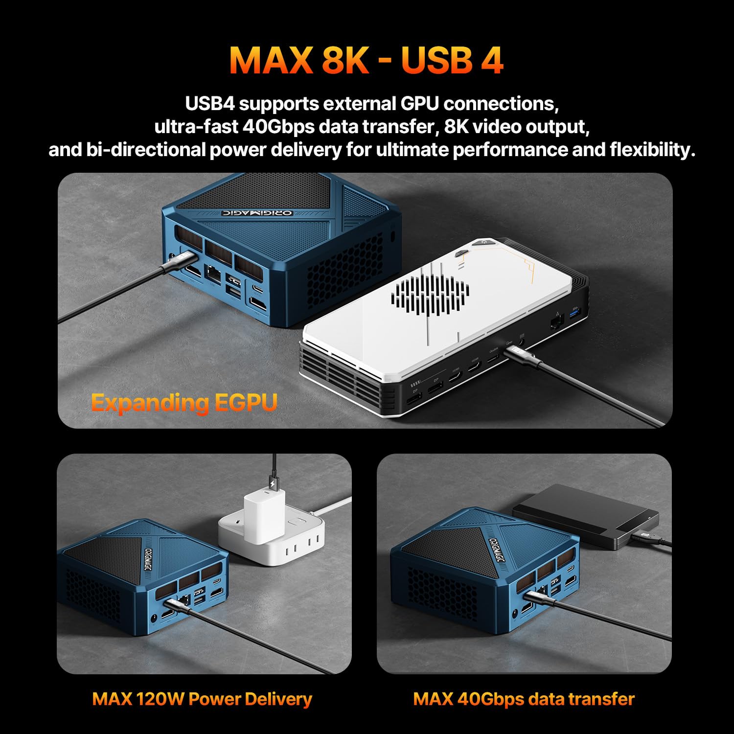 Snapklik.com : Origimagic N2 Pro 8K USB4 Mini PC Ryzen 7 6800H, Radeon ...