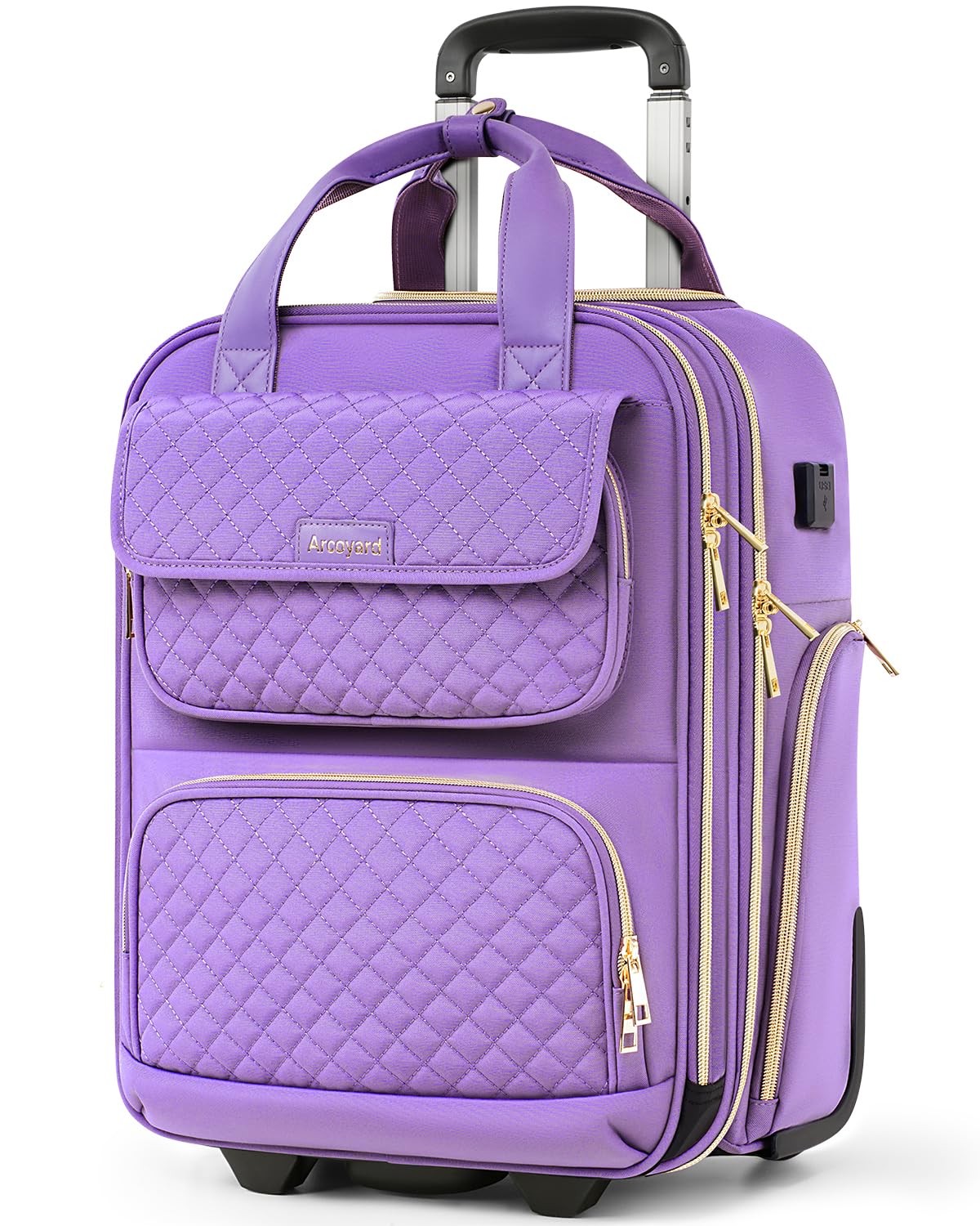 Amazon.com | Arcoyard Underseat Carry On Luggage with Wheels, Airline ...