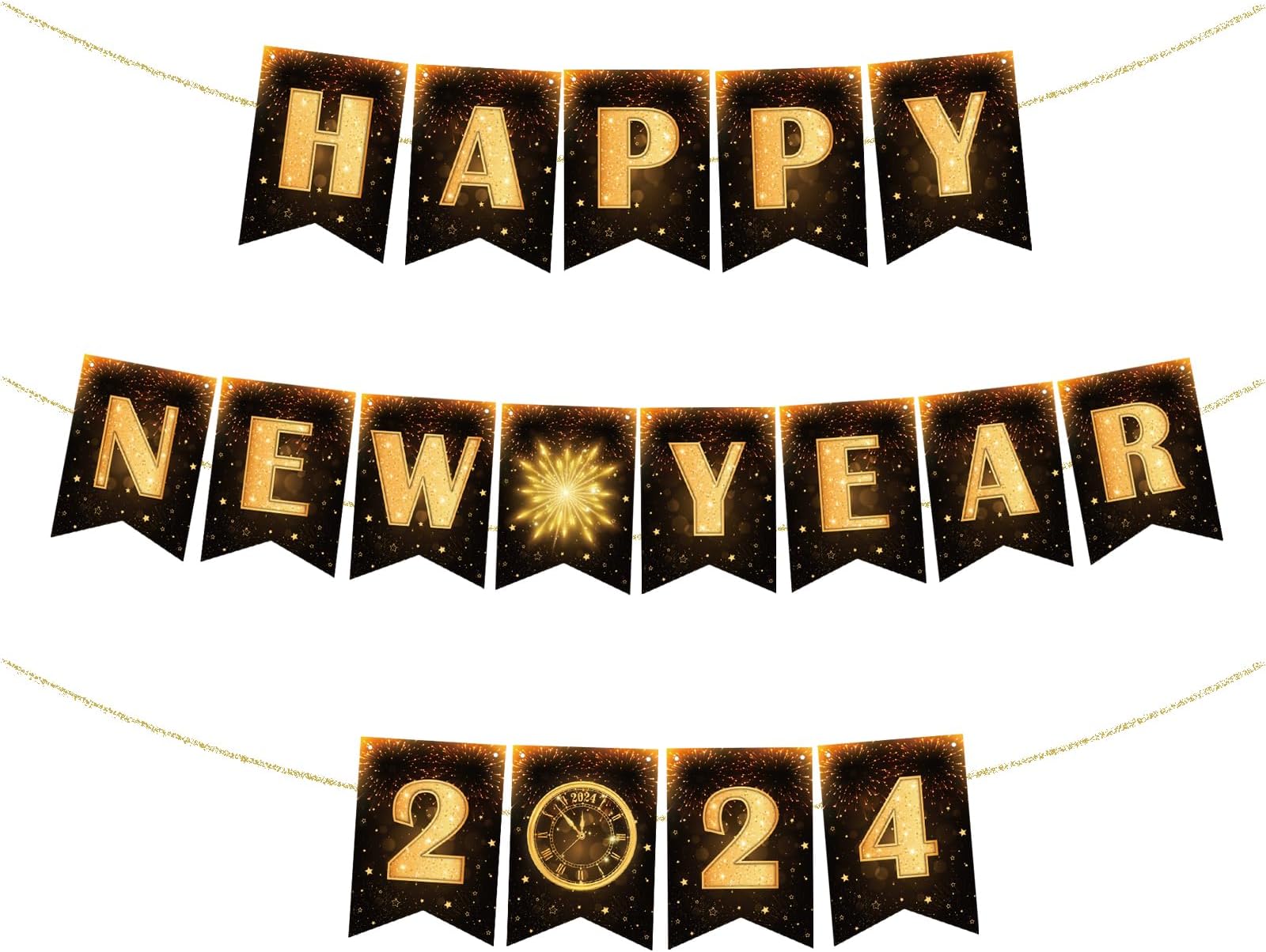 Amazon.com: Happy New Years Banner 2024 New Years Backdrop For 2024 ...