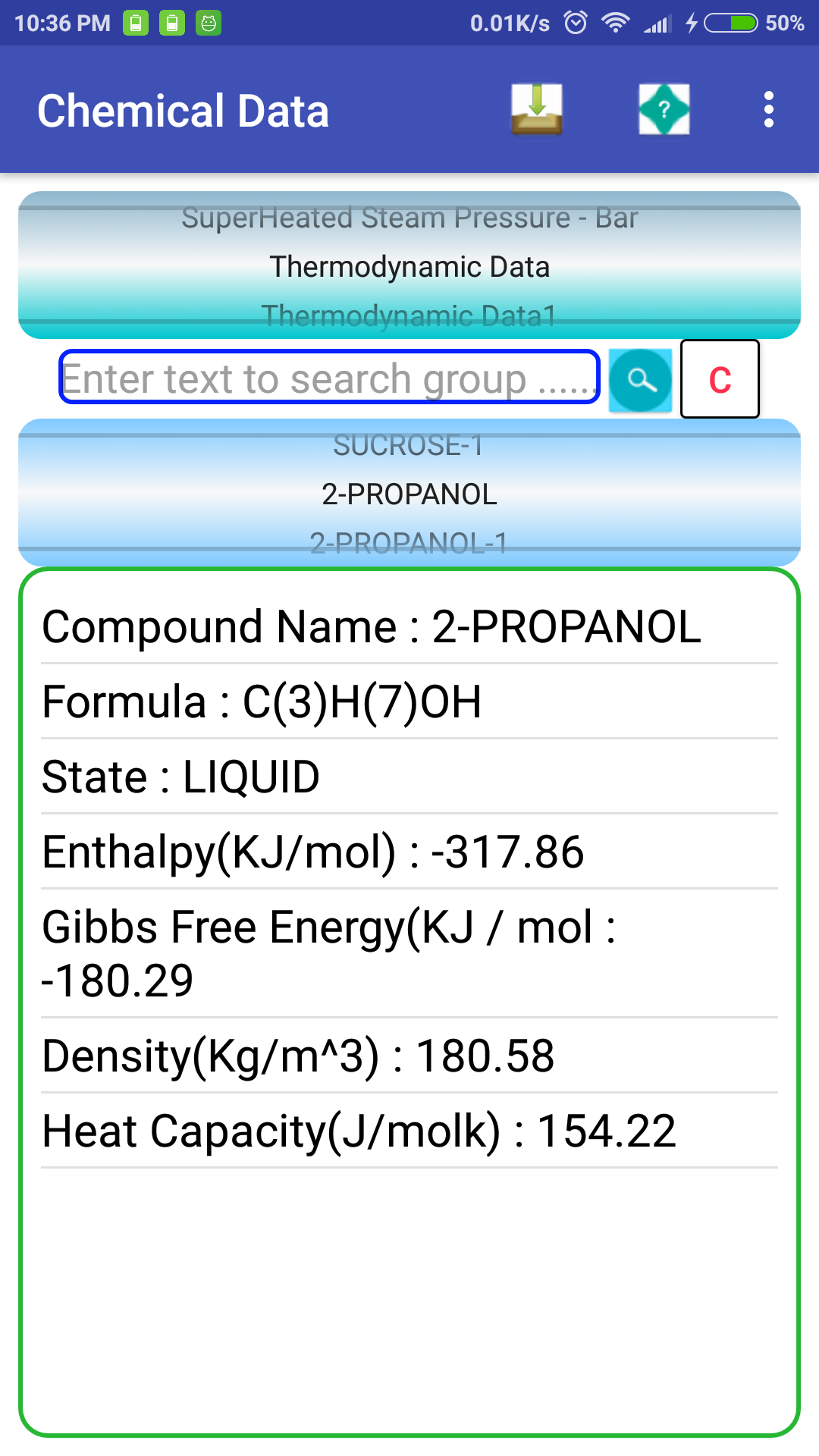 Chemical Engineering & General Chemistry Data - App on Amazon Appstore