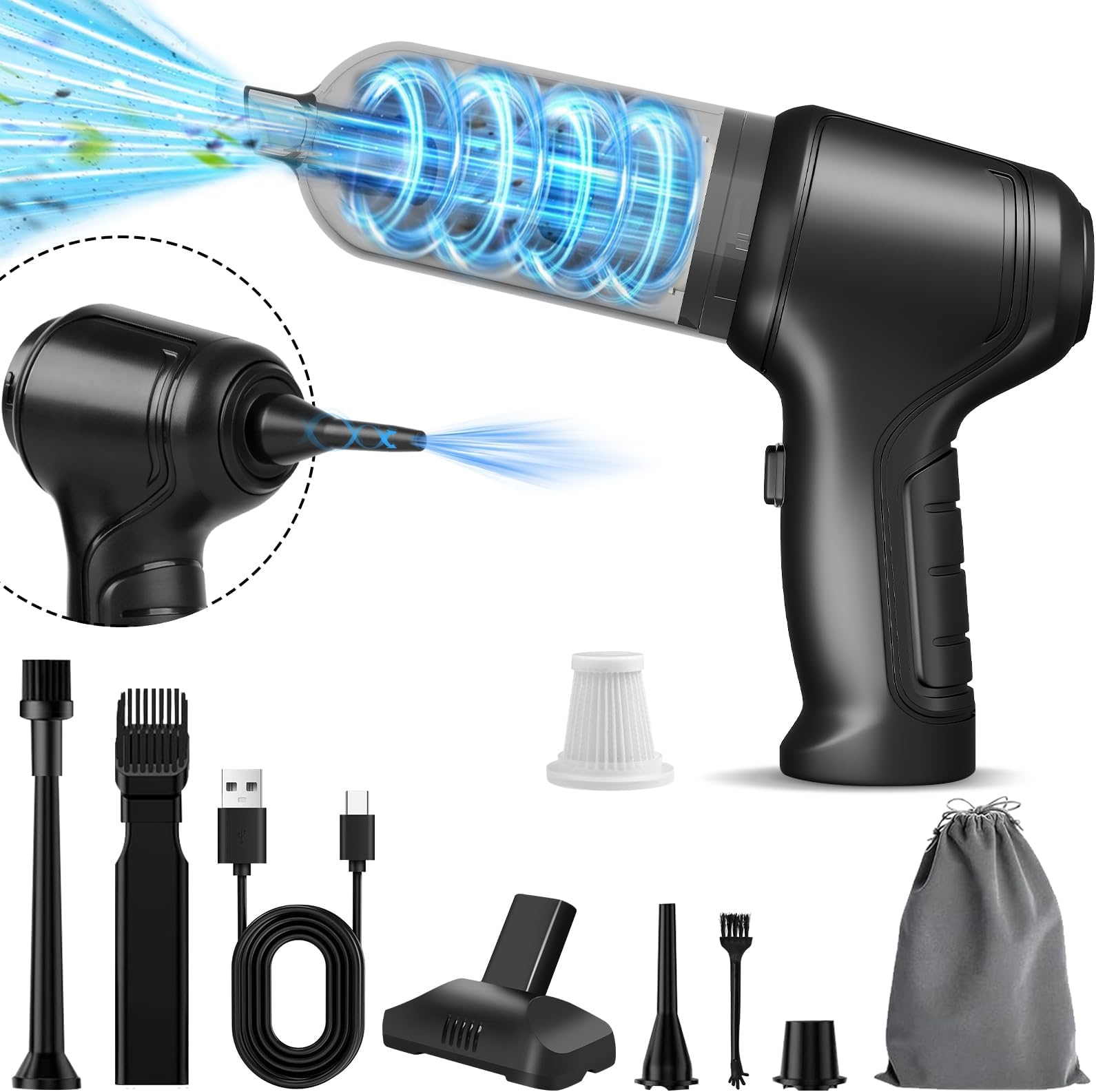 Amazon.com - XCOOL Handheld Vacuum Cordless, 12000PA Car Vacuum Cleaner High Power, Small Vacuum ...