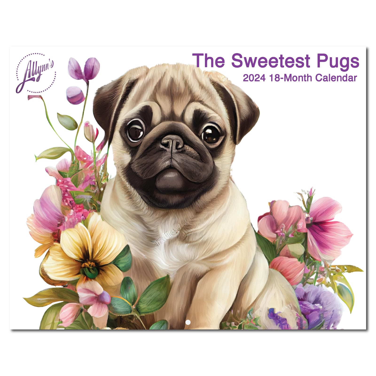 Amazon.com: 2024 Pug Watercolors Calendar - Includes Six Months of 2025 ...