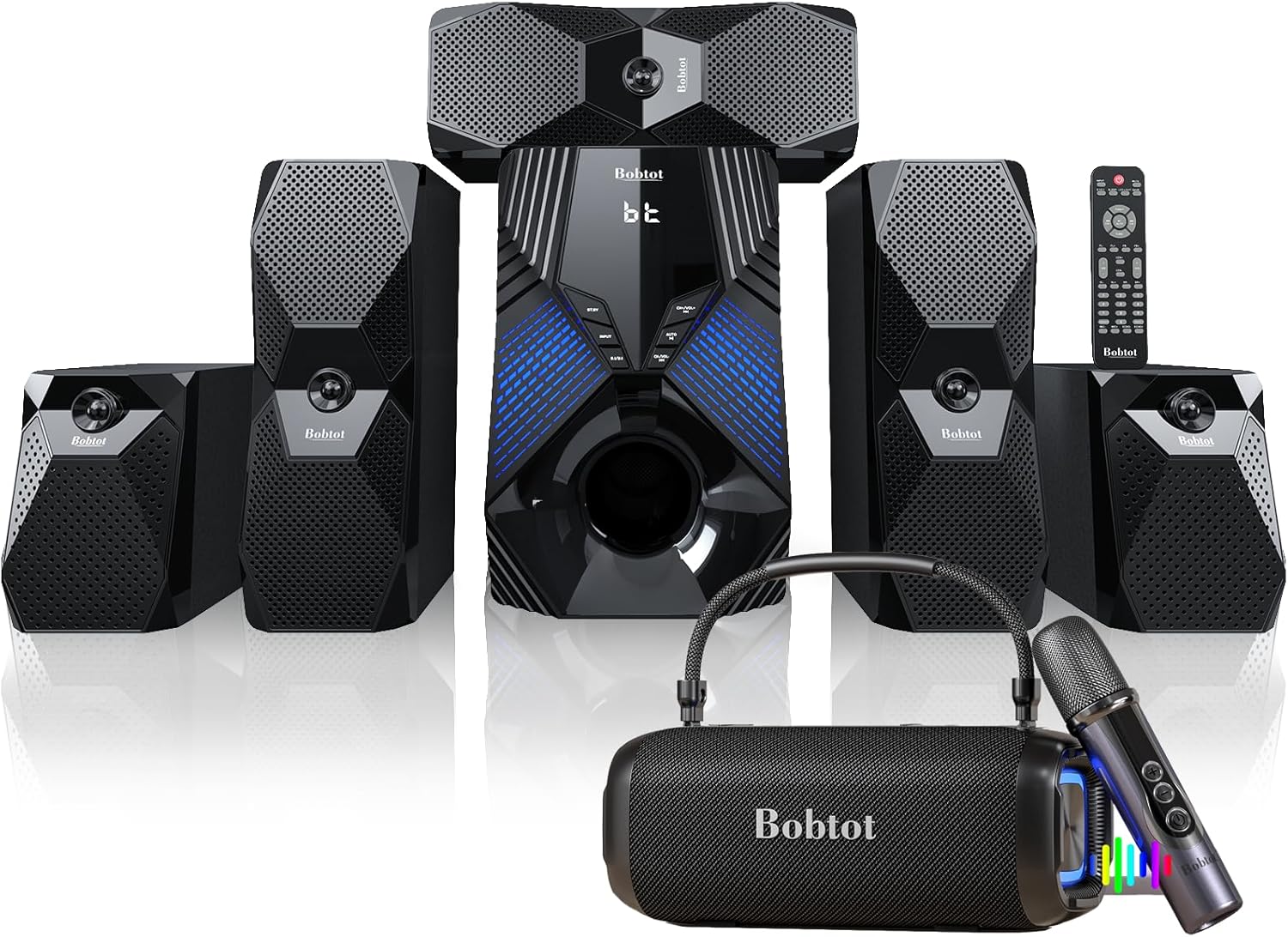 Amazon.com: Surround Sound System for TV Home Theater with Karaoke ...