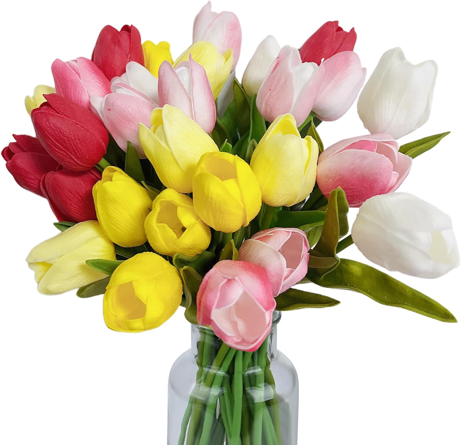 Amazon.com: 30 Pcs Mixed Color Tulips Artificial Flowers - 13" Height ...