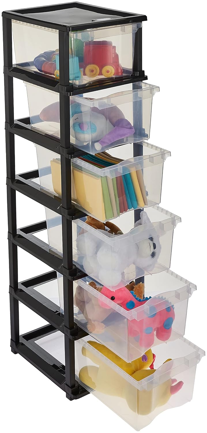 Amazon Brand - Solimo Plastic Multipurpose Modular Drawer, 6 Racks ...