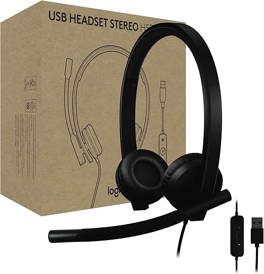Amazon.com: Logitech H570e USB Headset with Microphone for PC and Mac ...