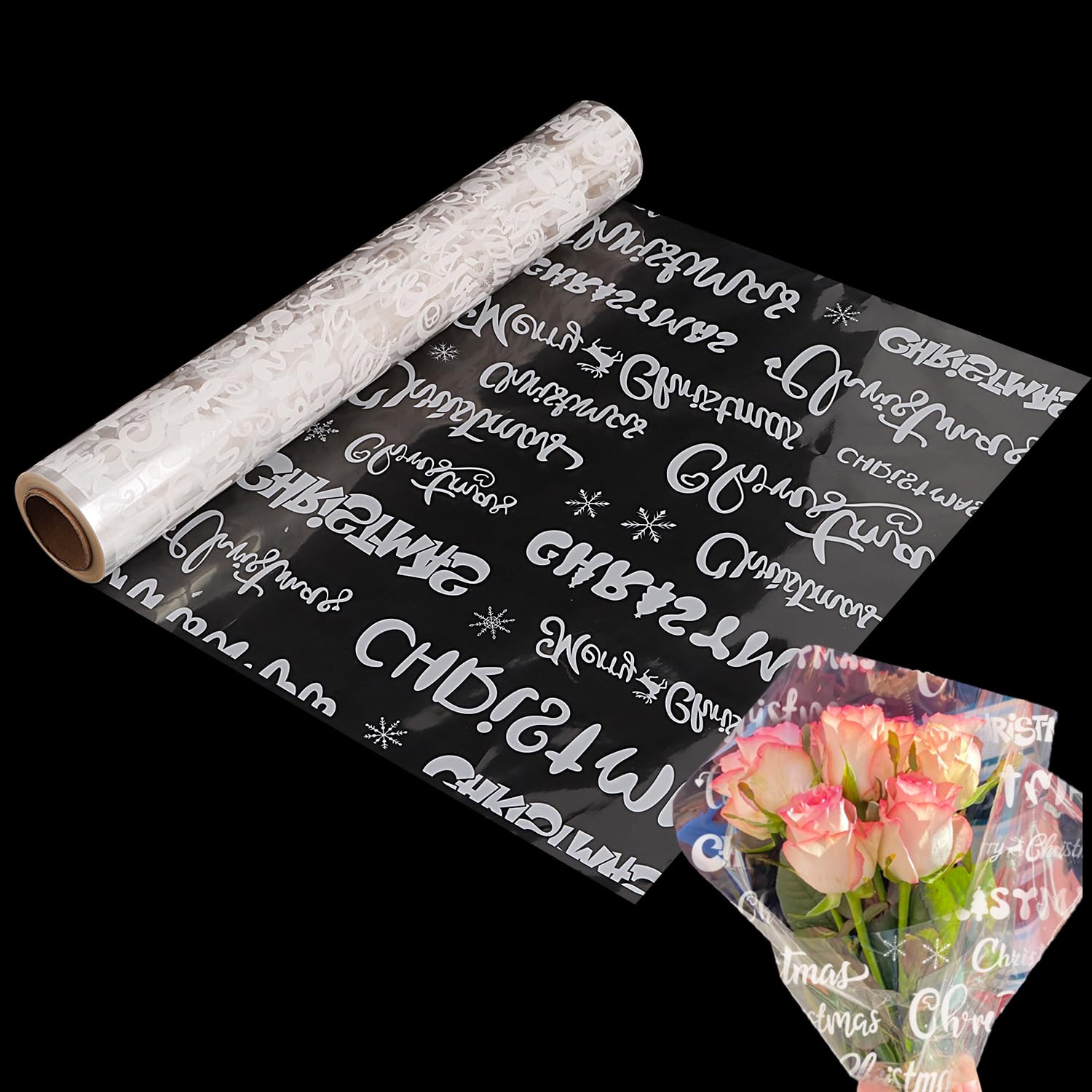 VEYLIN 80CM×30M Geschenkfolie transparent,3 Mil Cellophan ...