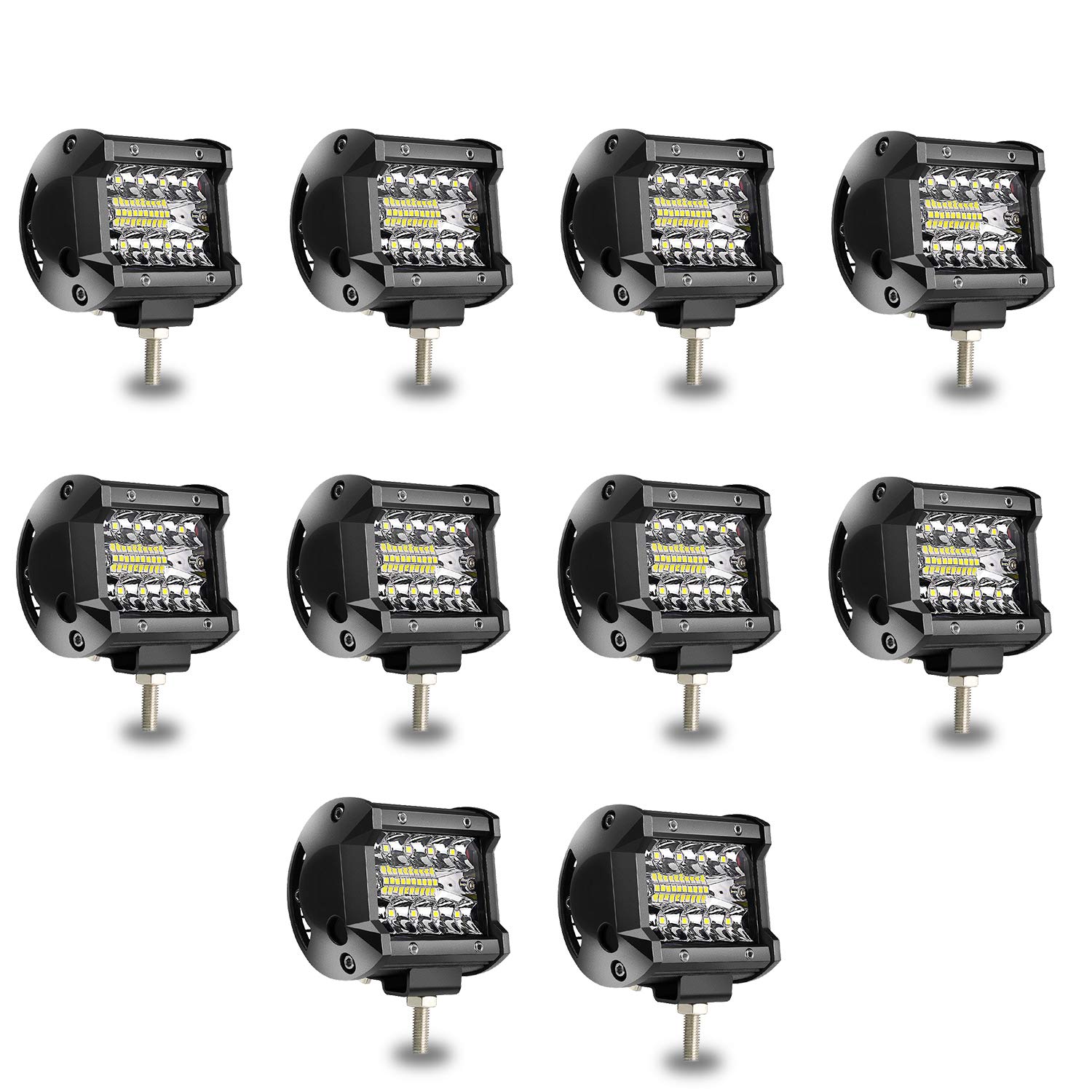 10 Pack Led Cube Lights 4 Inch 60w Triple Row | Desertcart INDIA