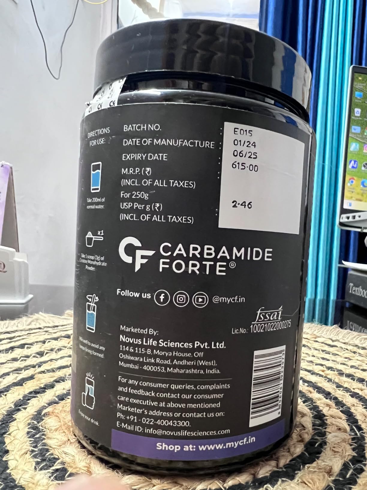 Carbamide Forte Micronized Creatine Monohydrate 100gm Supplement Powde