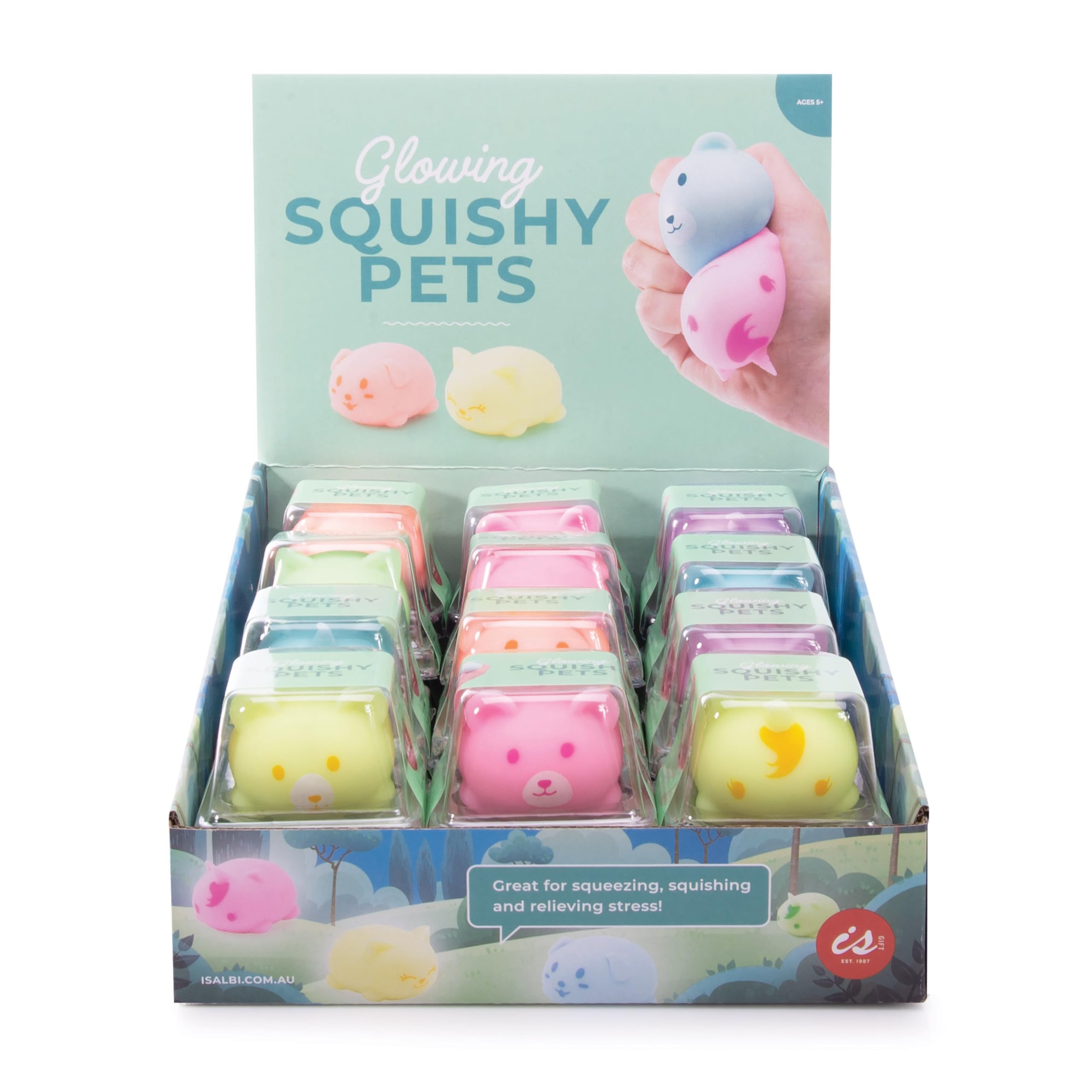 IS Gift IS72091 Glow in The Dark Squishy Pets, Assorted Colour : Amazon ...