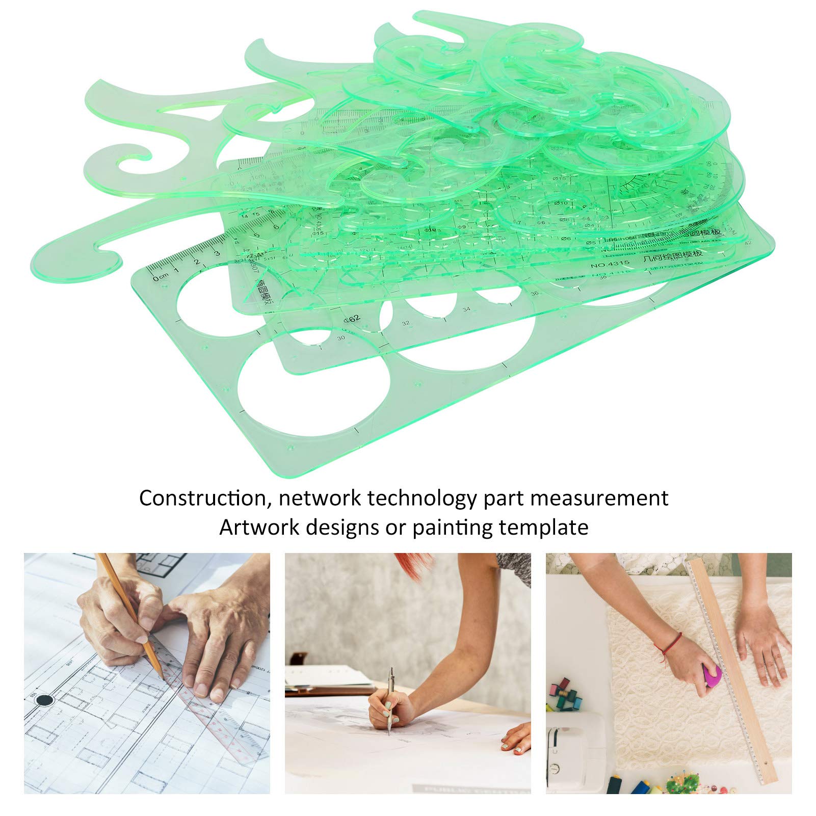 French Curve Template Set, 12Pcs Geometric Drawings Templates Drafting ...