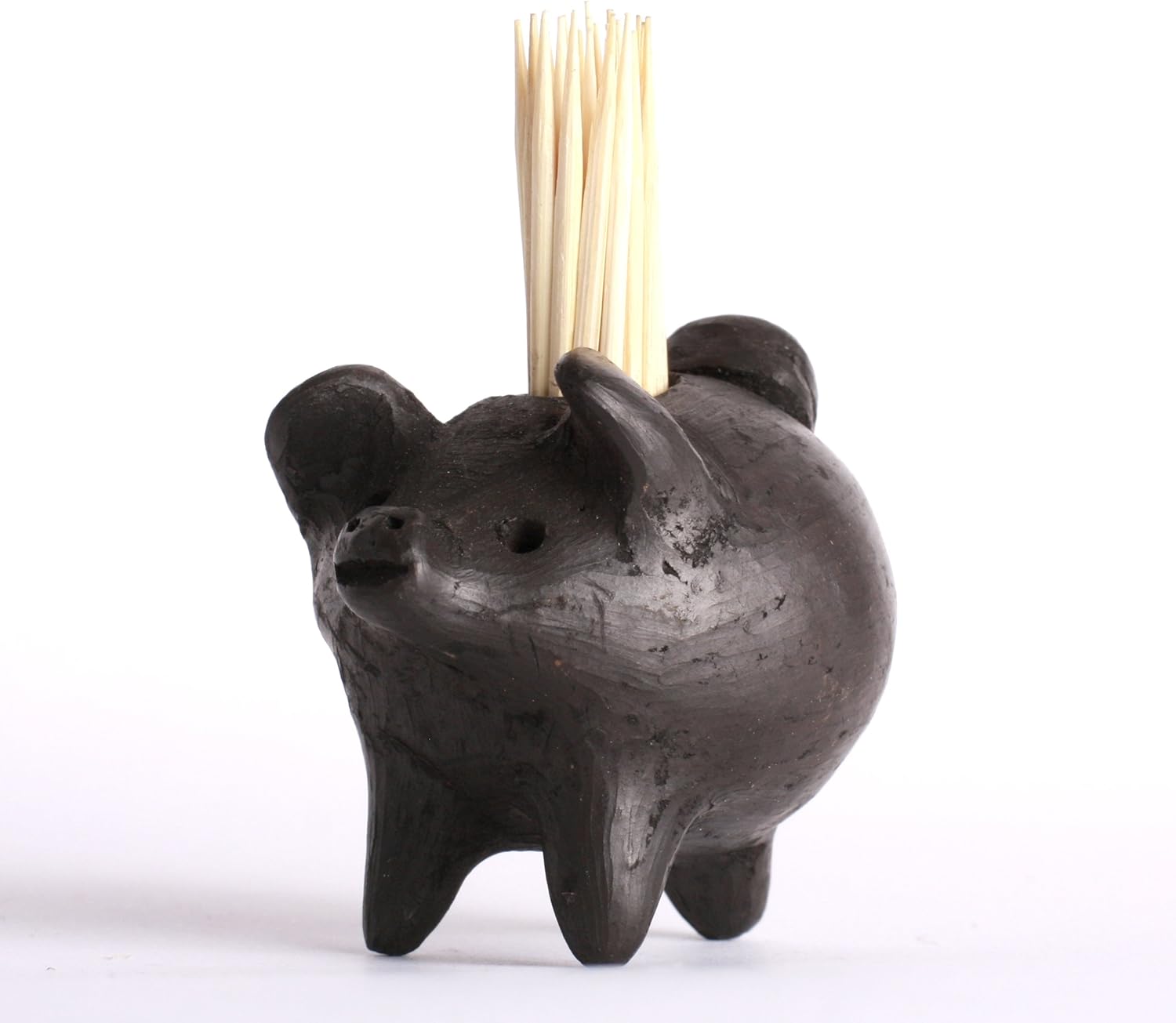 Amazon.com: Pomaireware Clay Lucky Three Legged Pig Toothpick Holders ...