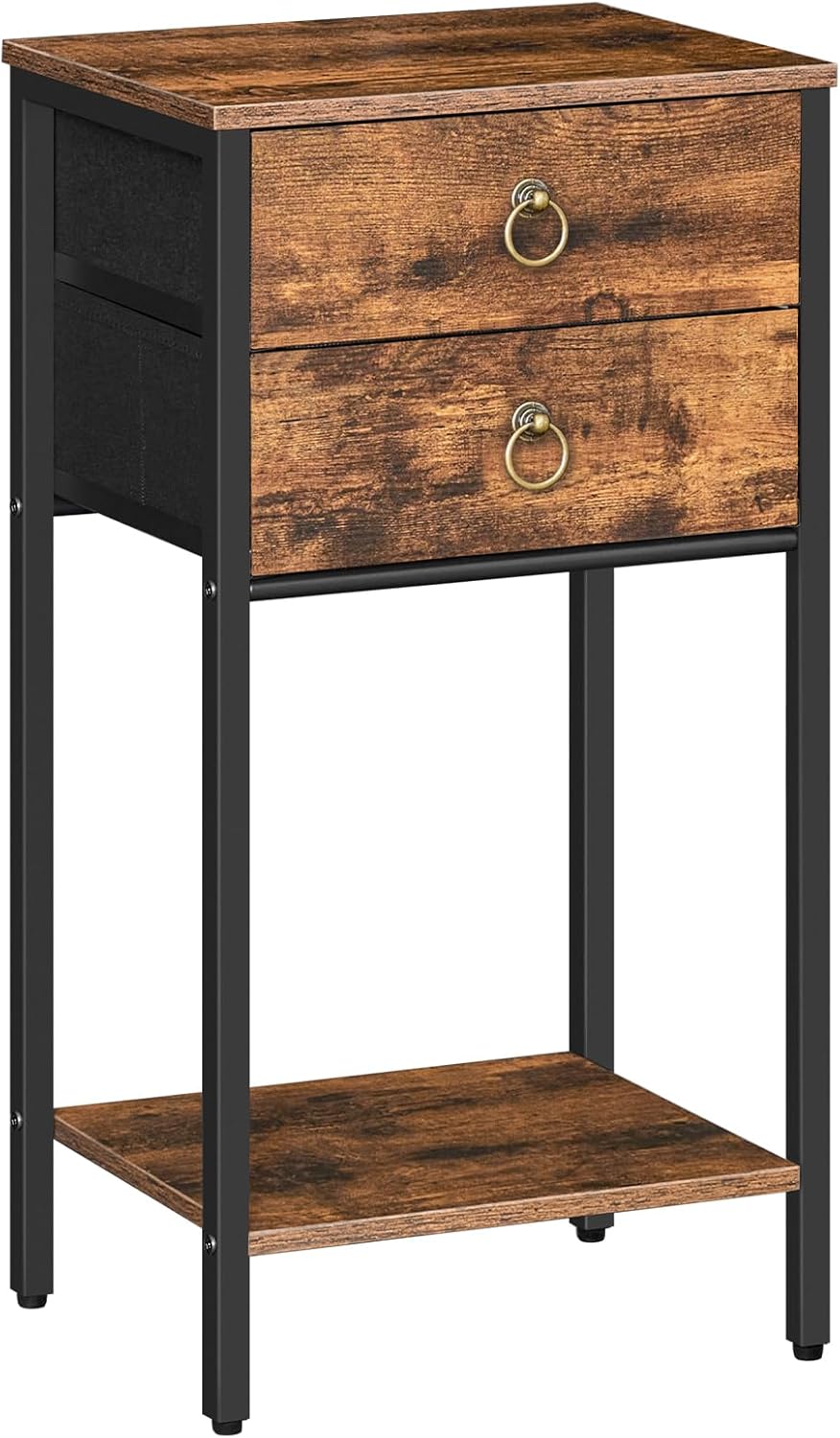 Amazon.com: HOOBRO Tall Nightstand, End Table with 2 Fabric Drawers and ...
