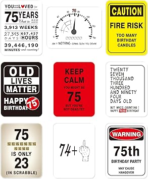 Amazon.com: WERNNSAI 75th Birthday Party Decorations for Adults- 9PCS ...