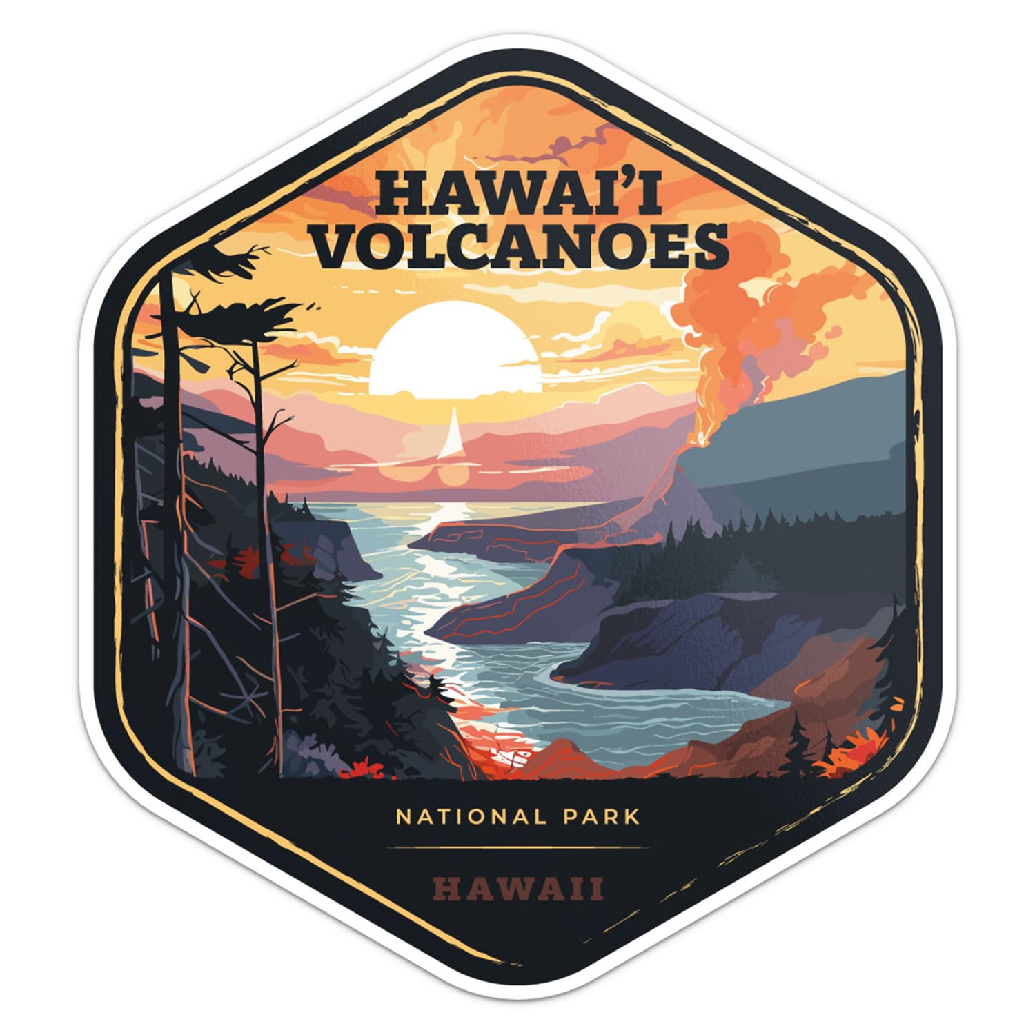 Amazon.com - Hawaii Volcanoes National Park Sticker - Waterproof Vinyl ...
