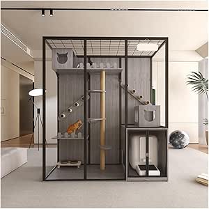 Amazon.com : Cat Villa Pet Cabinet Panoramic Cat Villa Glass Cat Room ...