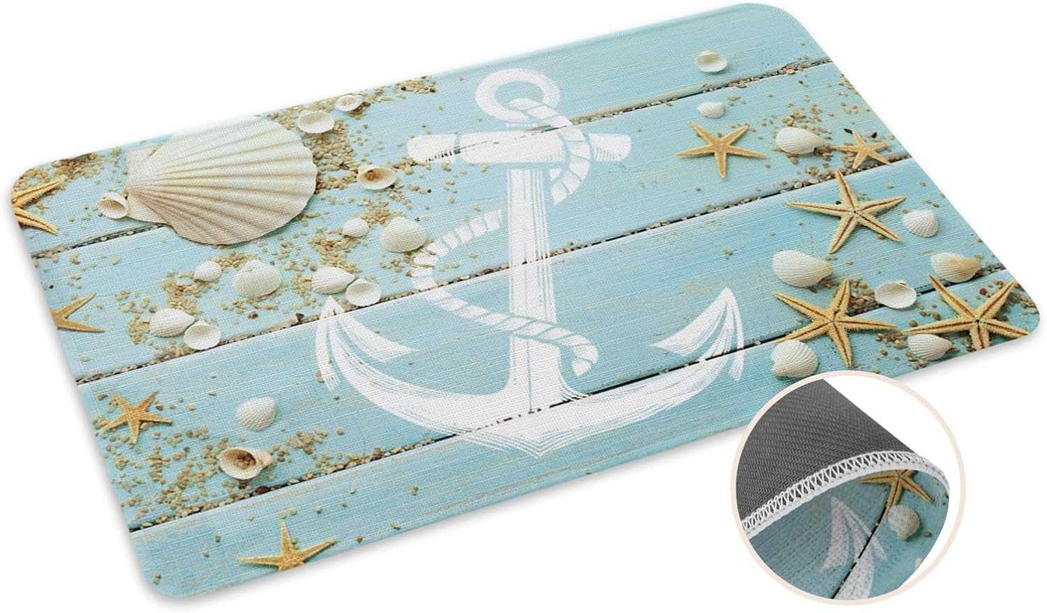 Amazon.com: Vandarllin Beach-Themed Nautical Doormats Kitchen Rugs-(18 ...