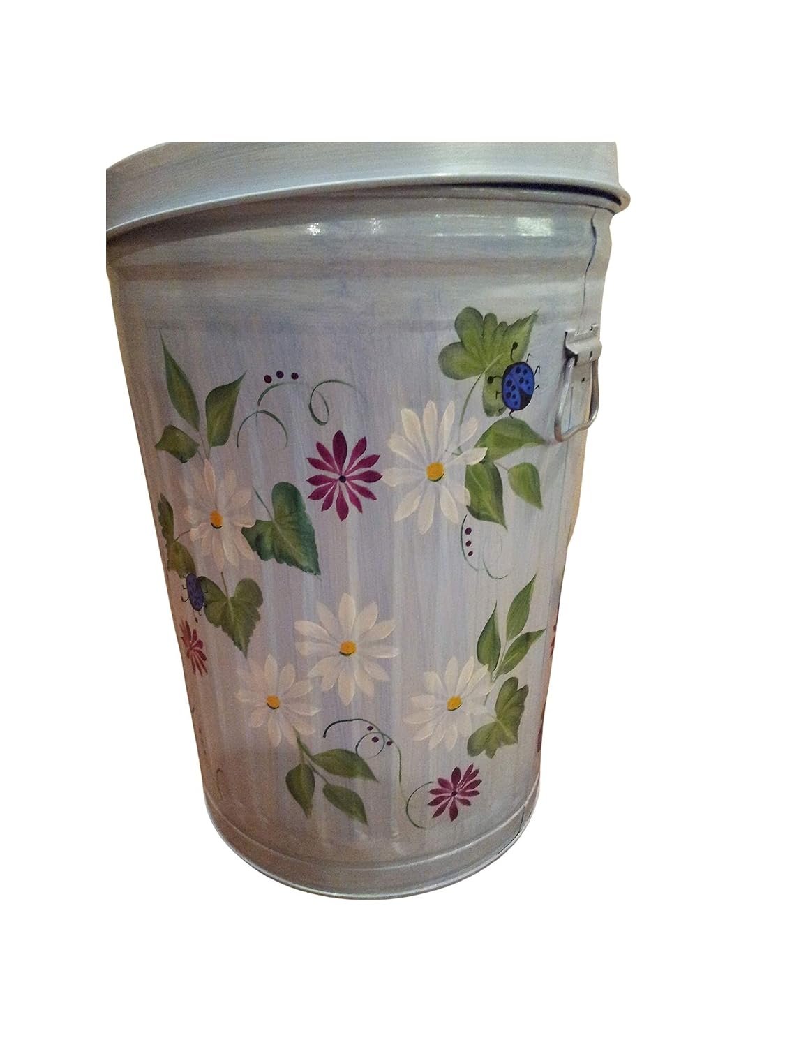 Amazon.com: Decorative Painted Trash Can, Hand Painted Trash Can ...